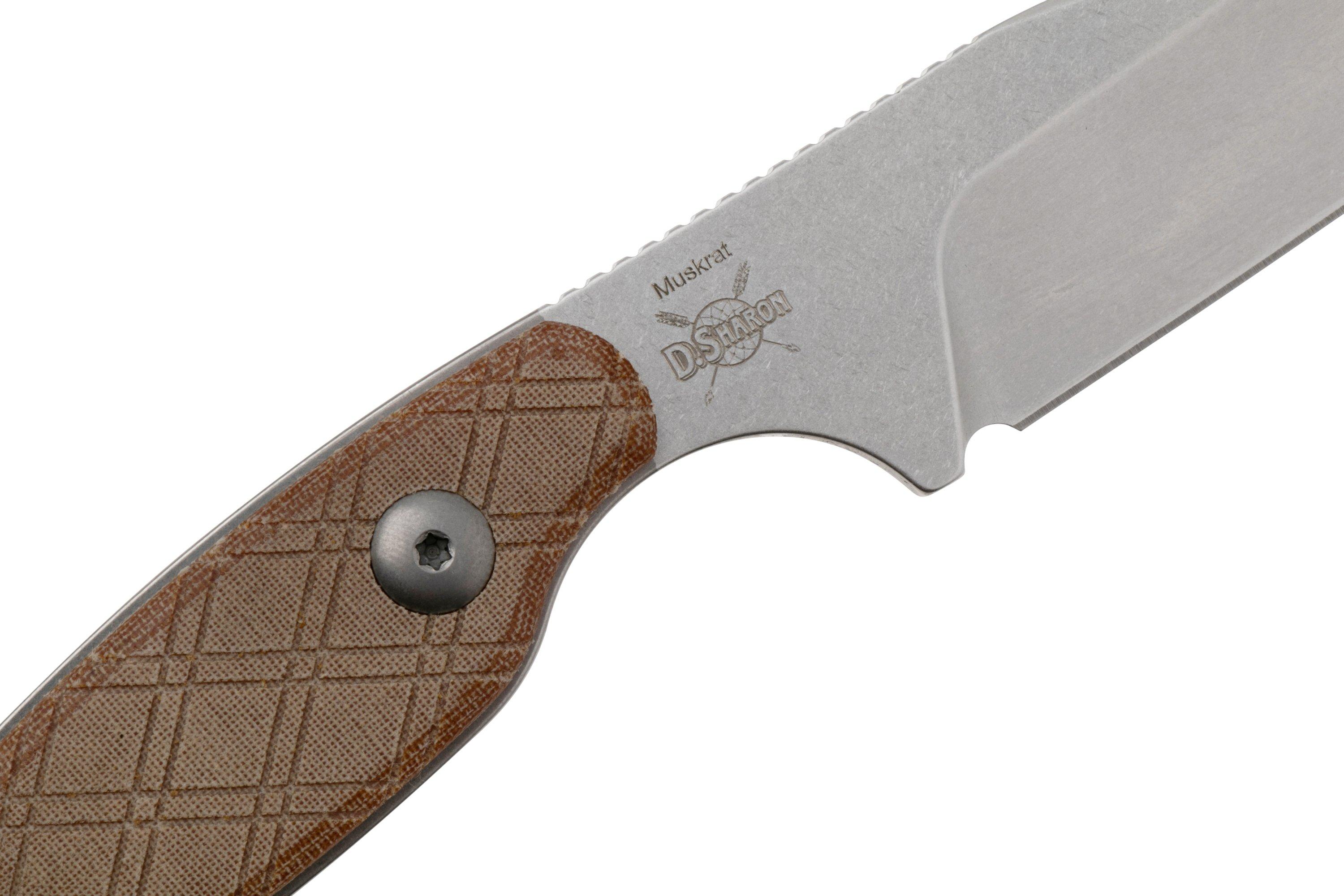 Kizer Vanguard Muskrat KZ1064C1 Stonewash 154CM, Natural Micarta, fixed ...
