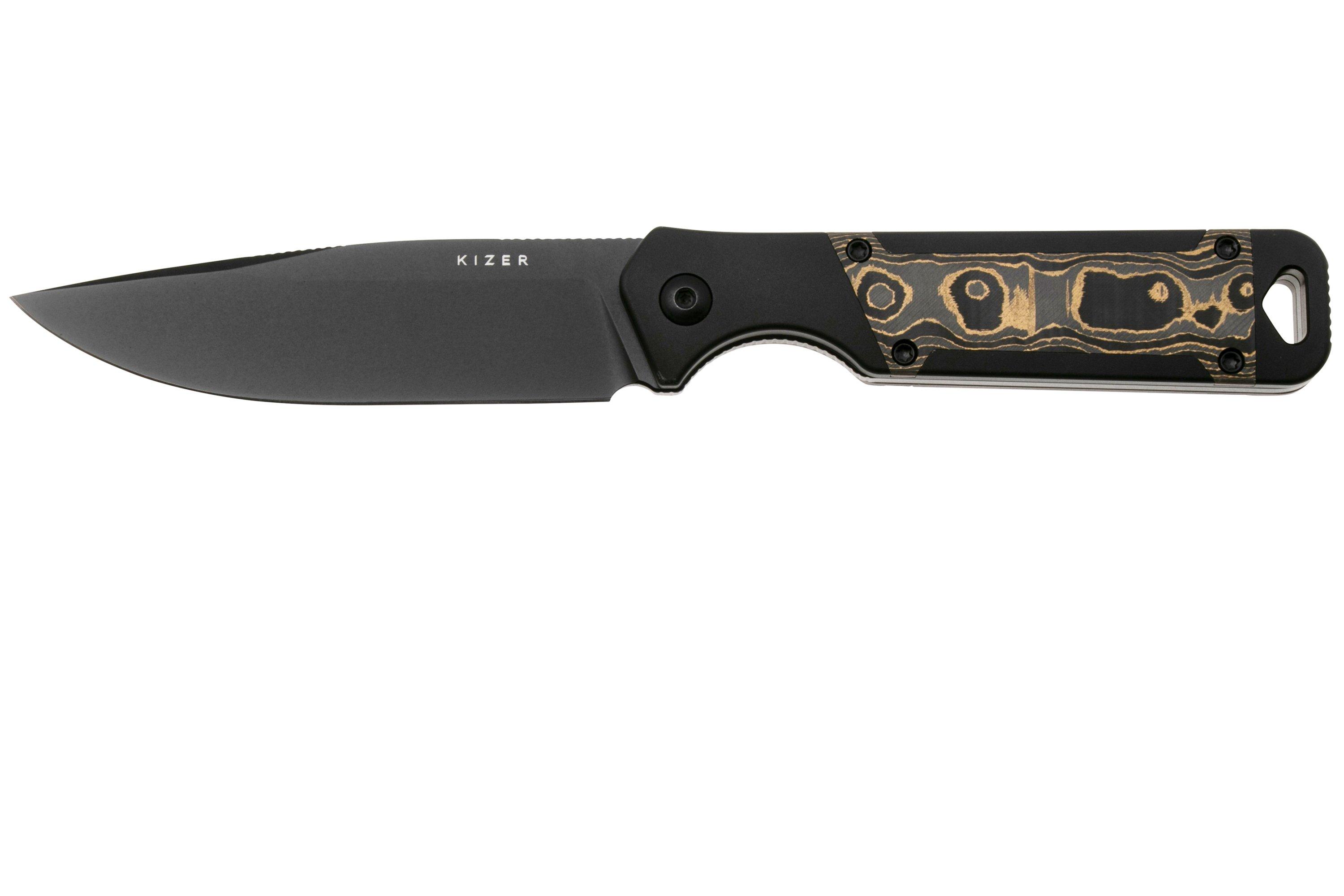 Kizer Militaw KZ1067A1 Black CPM S35VN, Black Aluminium, Gold Camo ...