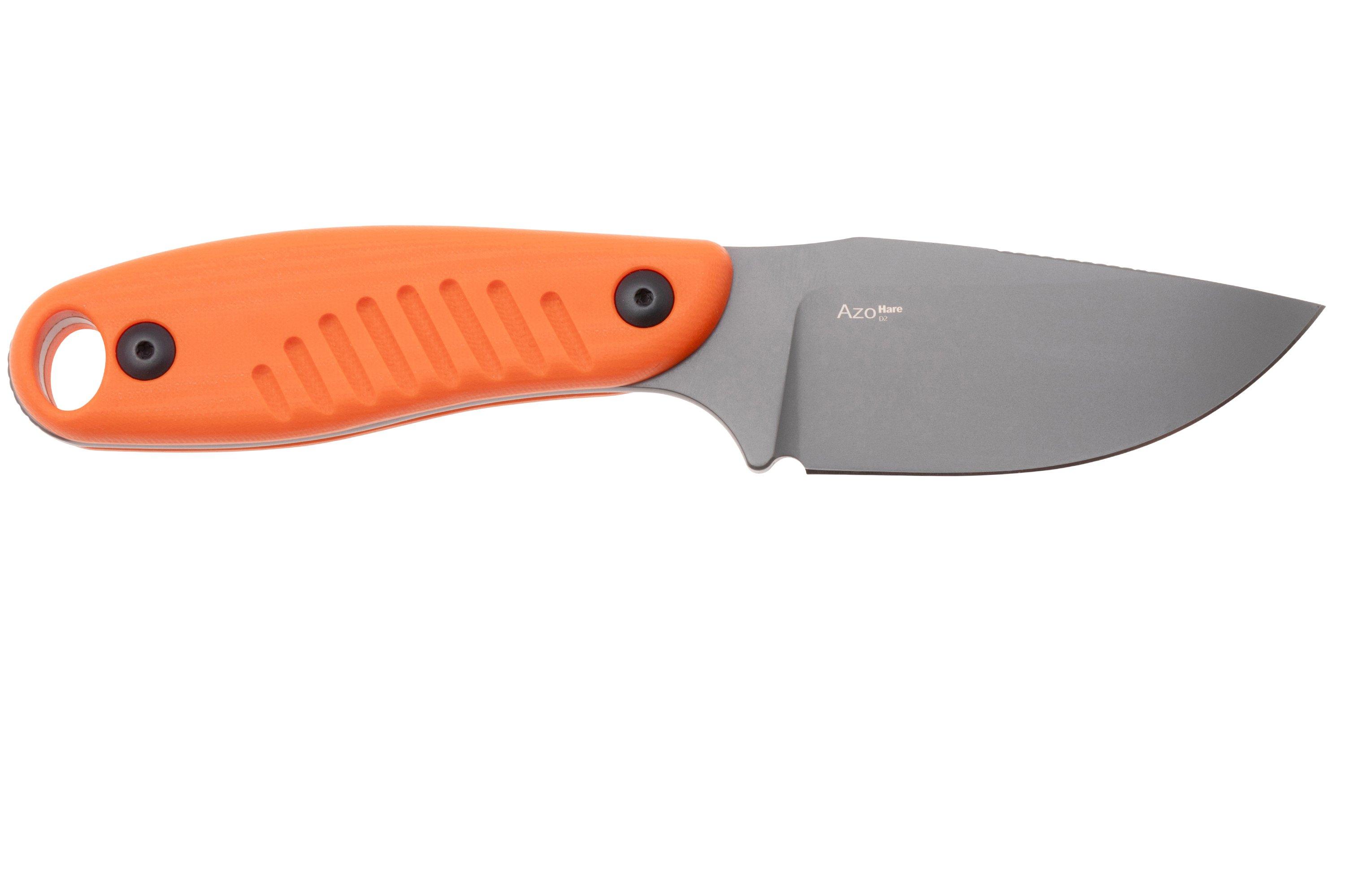 Kizer Hare 1077A1 Grey PVD D2, Orange G10, fixed knife, Azo design ...