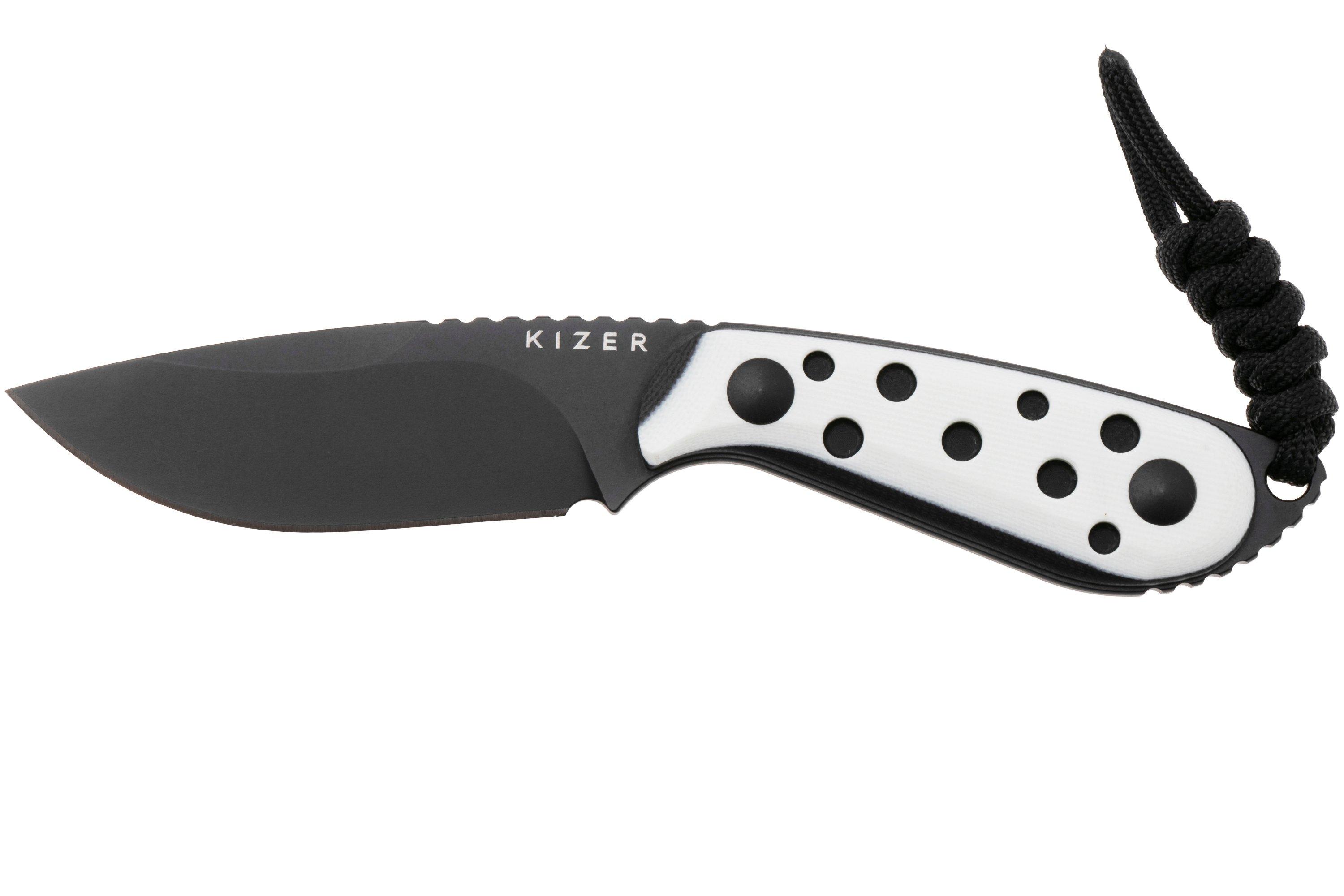 Kizer Buddy 1081A3 Black Nitro-V, White G10, fixed knife, Maksim ...