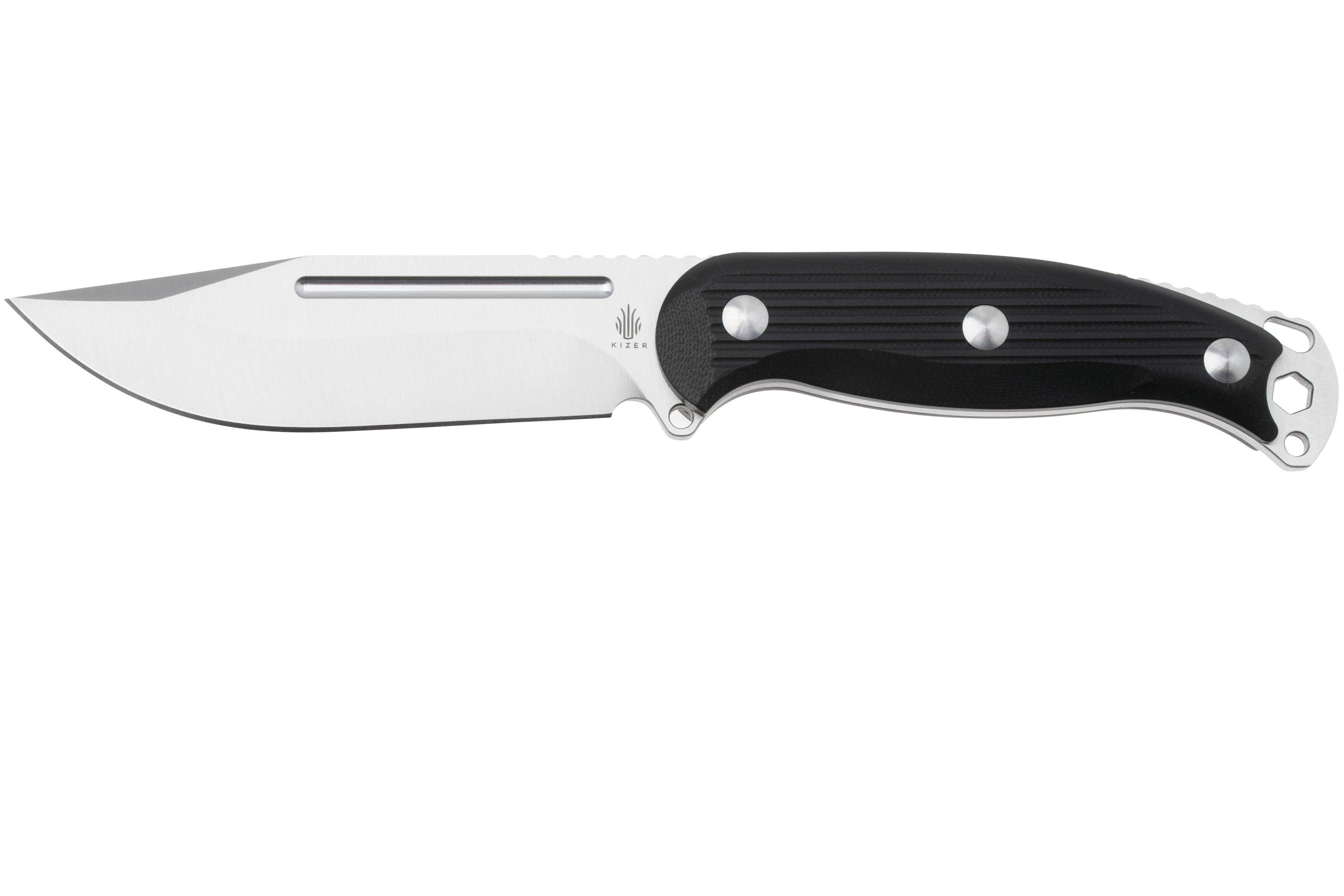 Kizer Ursa Major 1082A1, Satin AEB-L, Black G10, vaststaand mes, Maksim ...