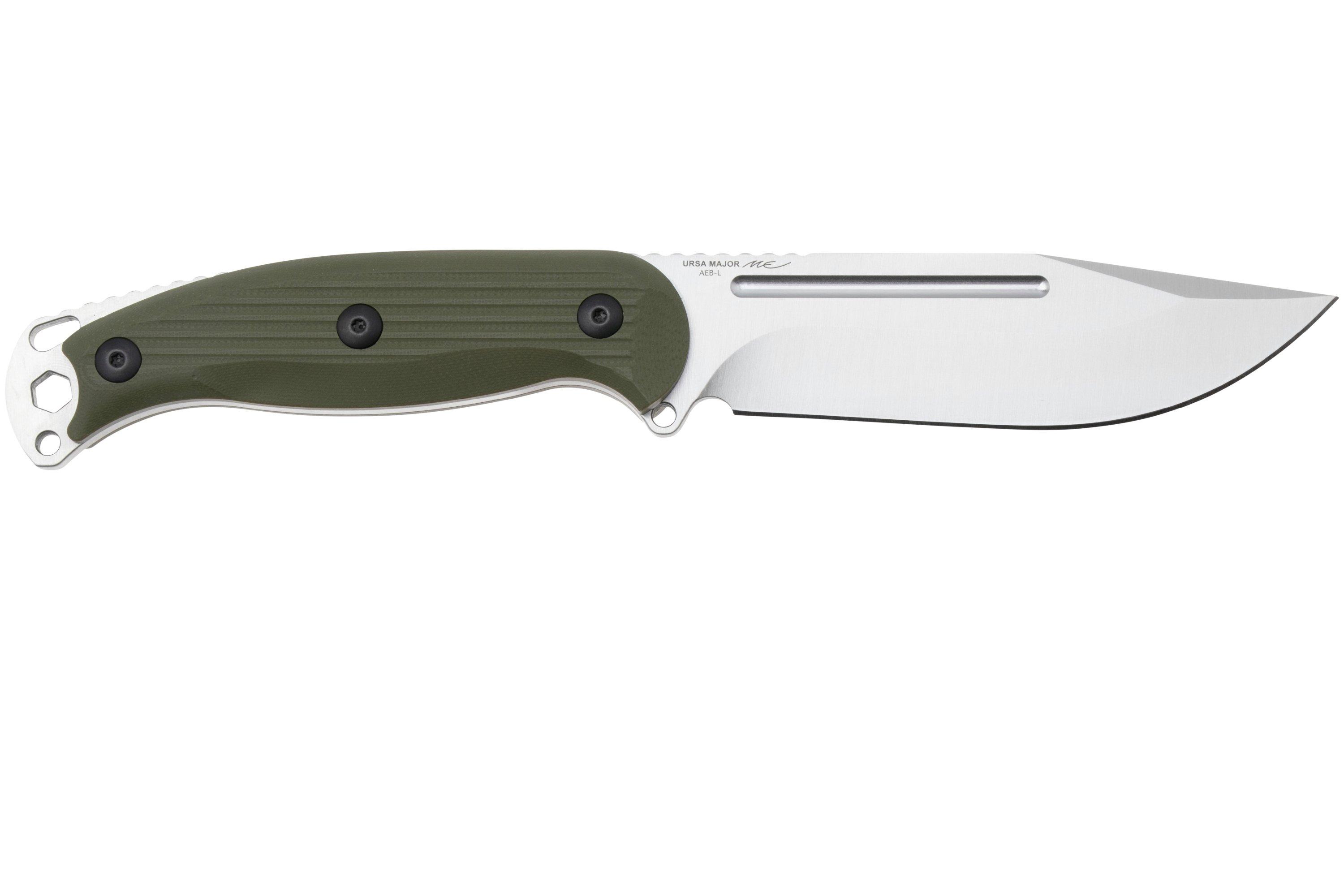 Kizer Ursa Major 1082A2, Satin AEB-L, Olive Green G10, vaststaand mes ...