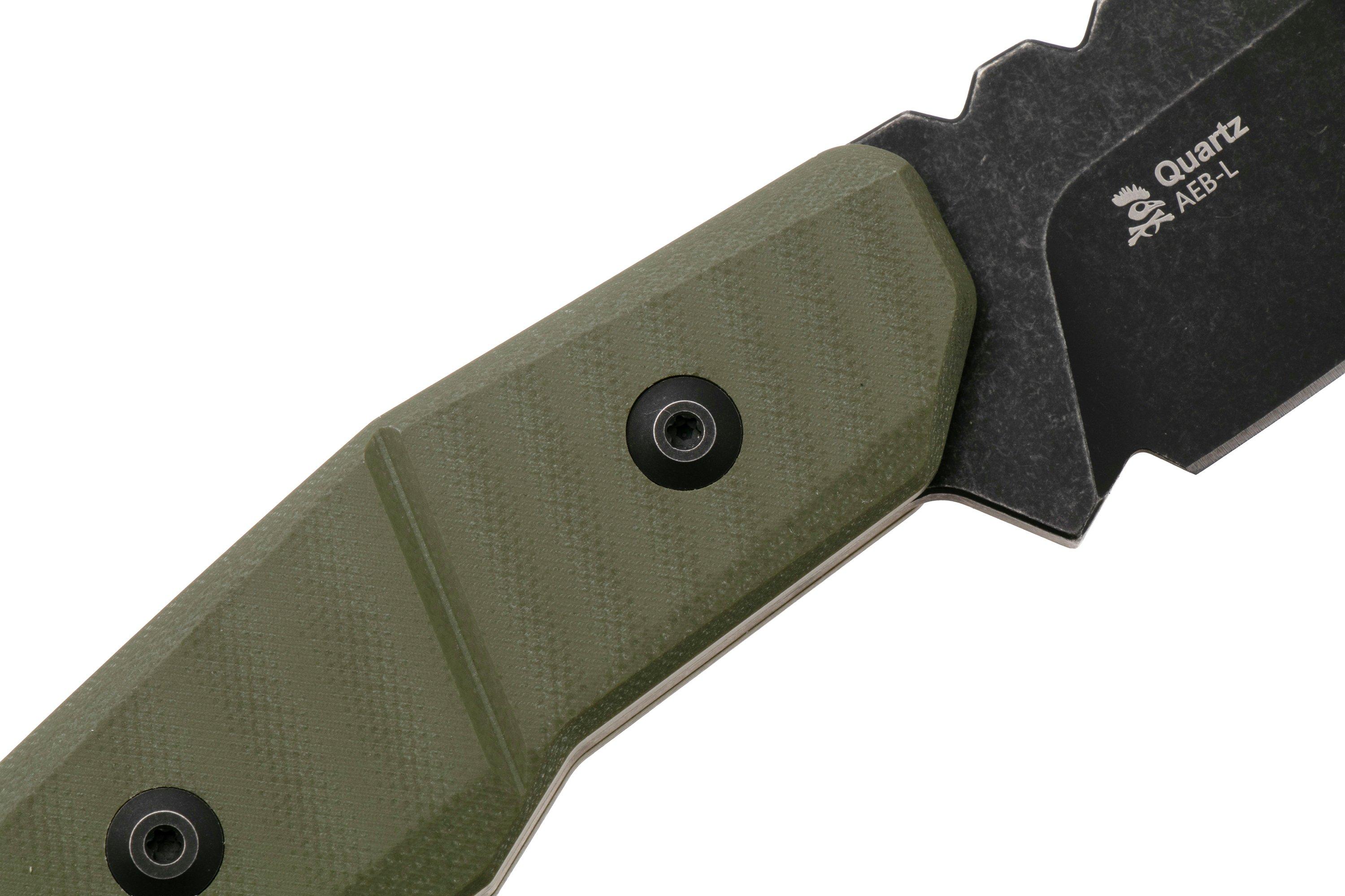 Kizer Vanguard Quartz 1086A1 Blackwashed AEB-L, OD Green G10, cuchillo ...