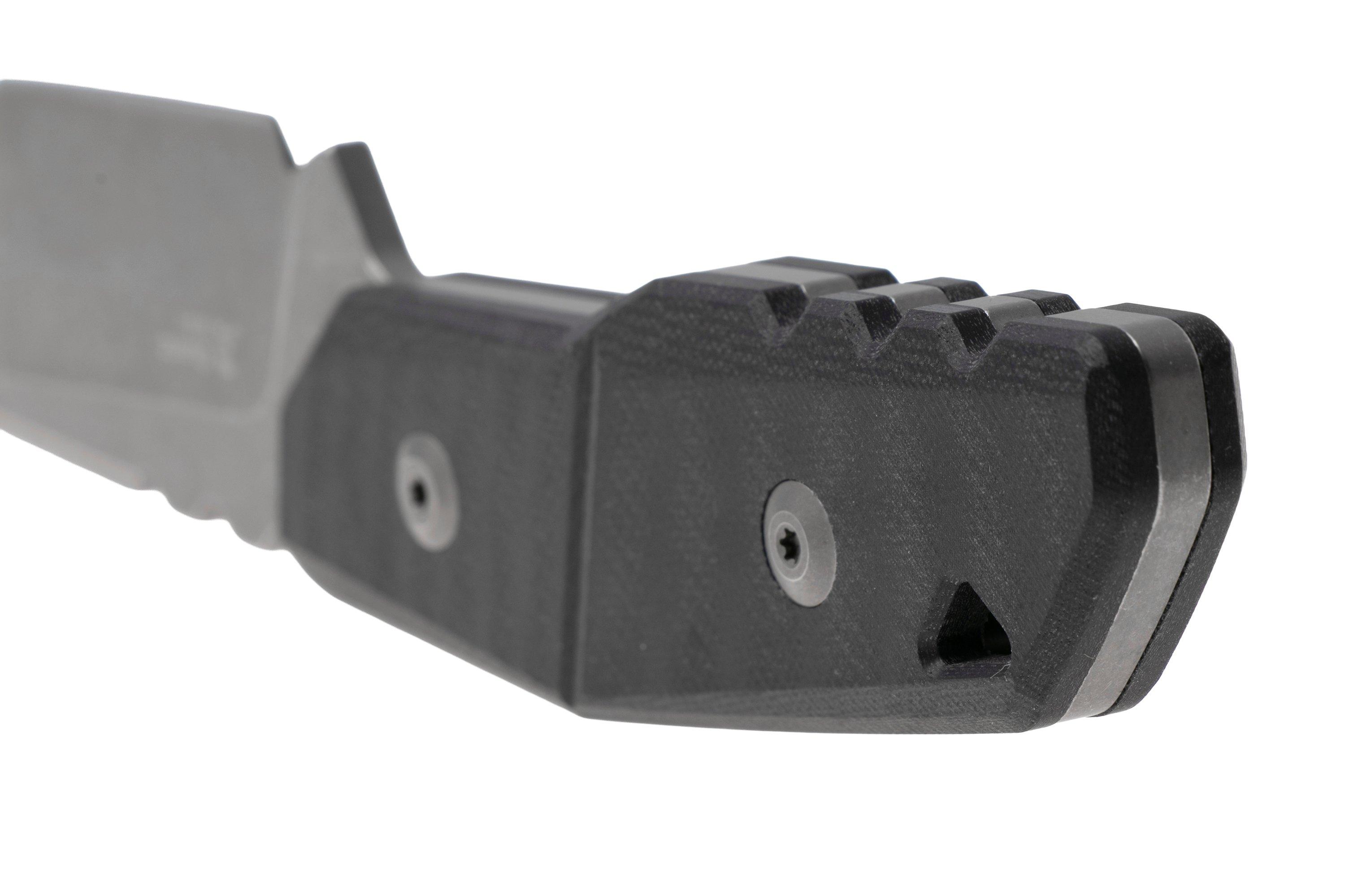 Kizer Vanguard Quartz 1086A2 Stonewashed PVD AEB-L, Black G10, fixed ...