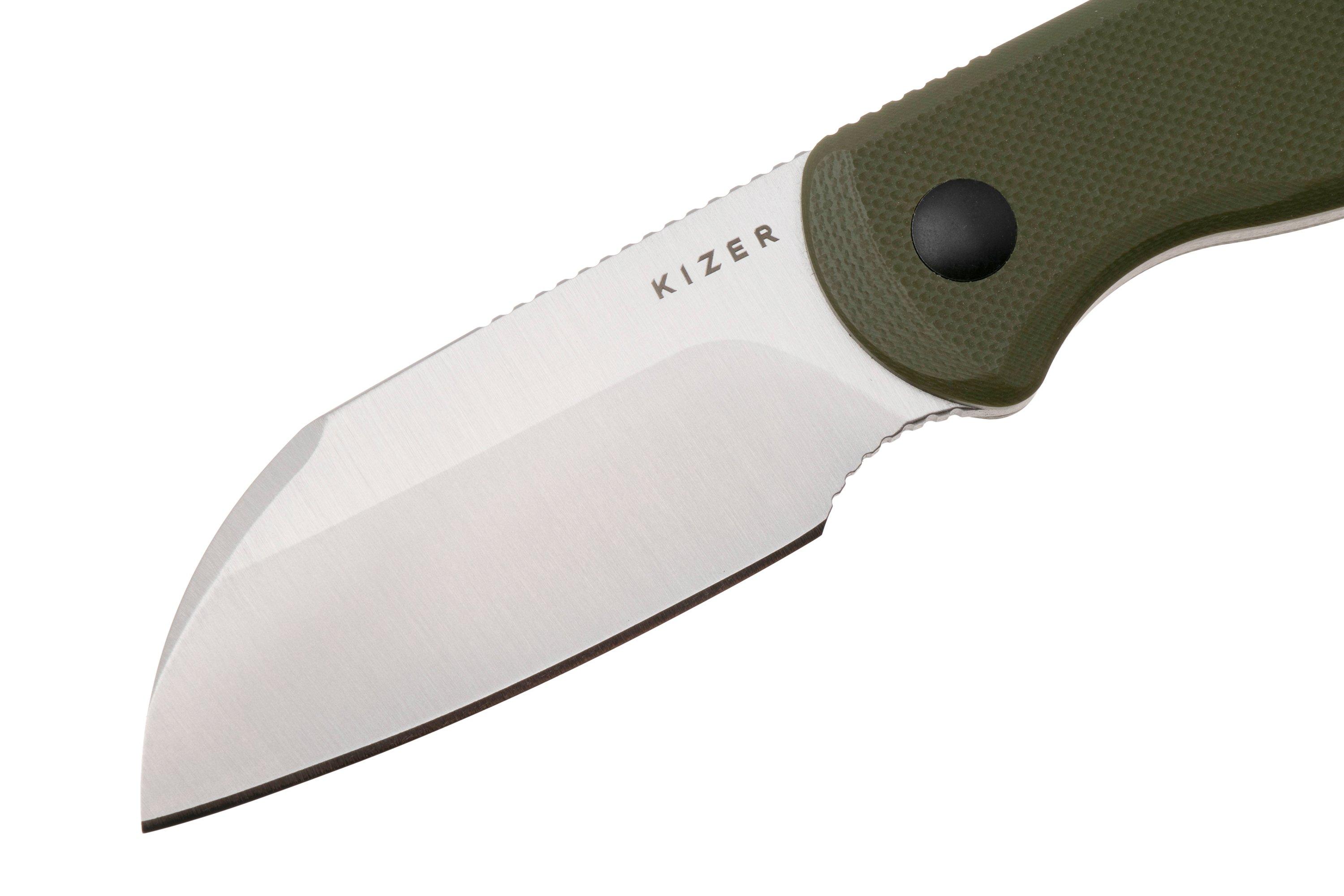 Kizer Drop Bear 1093A1 Satin AEB-L, Olive Green G10, coltello fisso | Fare acquisti ...