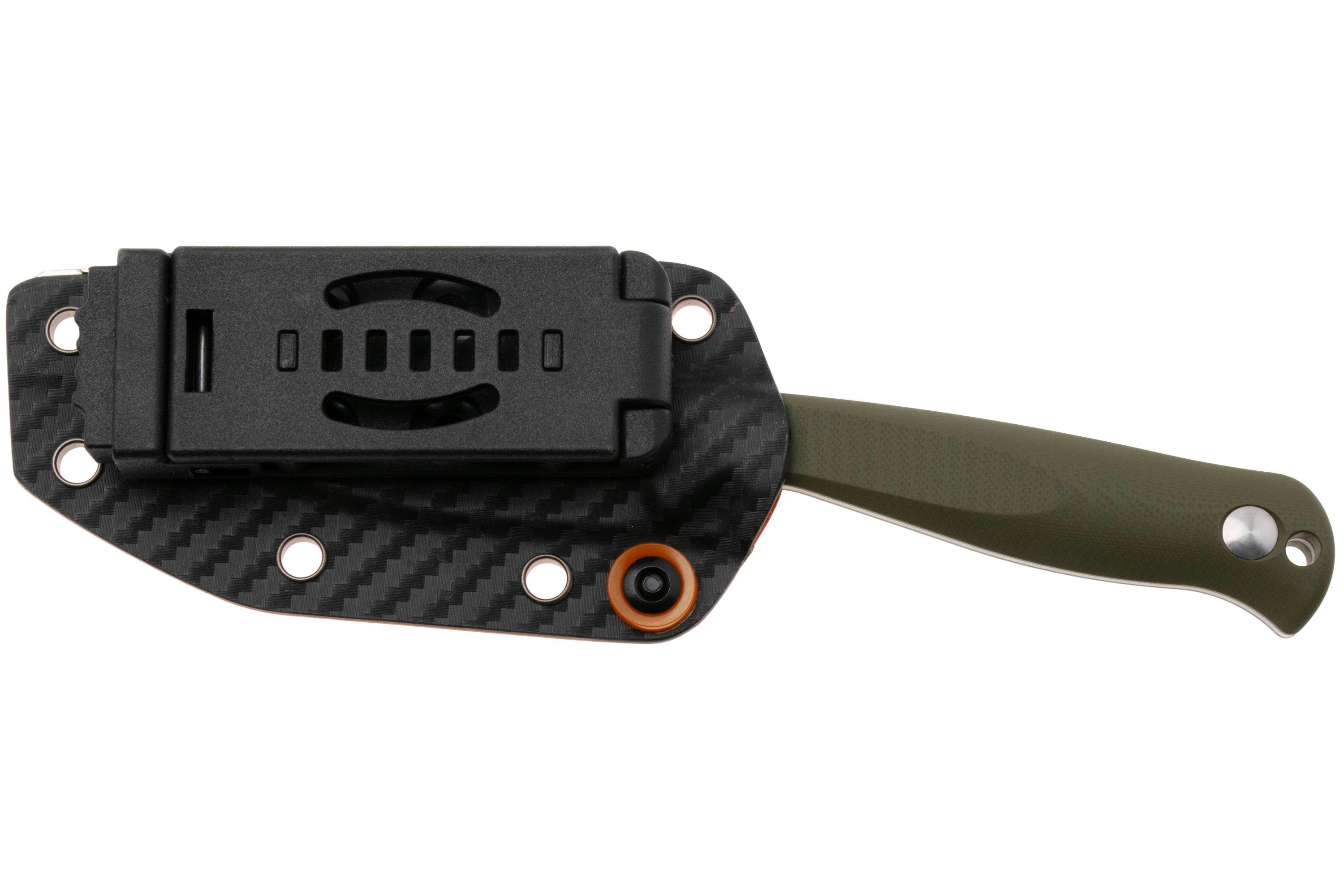 Kizer Vanguard Evenki 1, 1097A1 Stonewashed AEB-L, Green G10, faca fixa ...