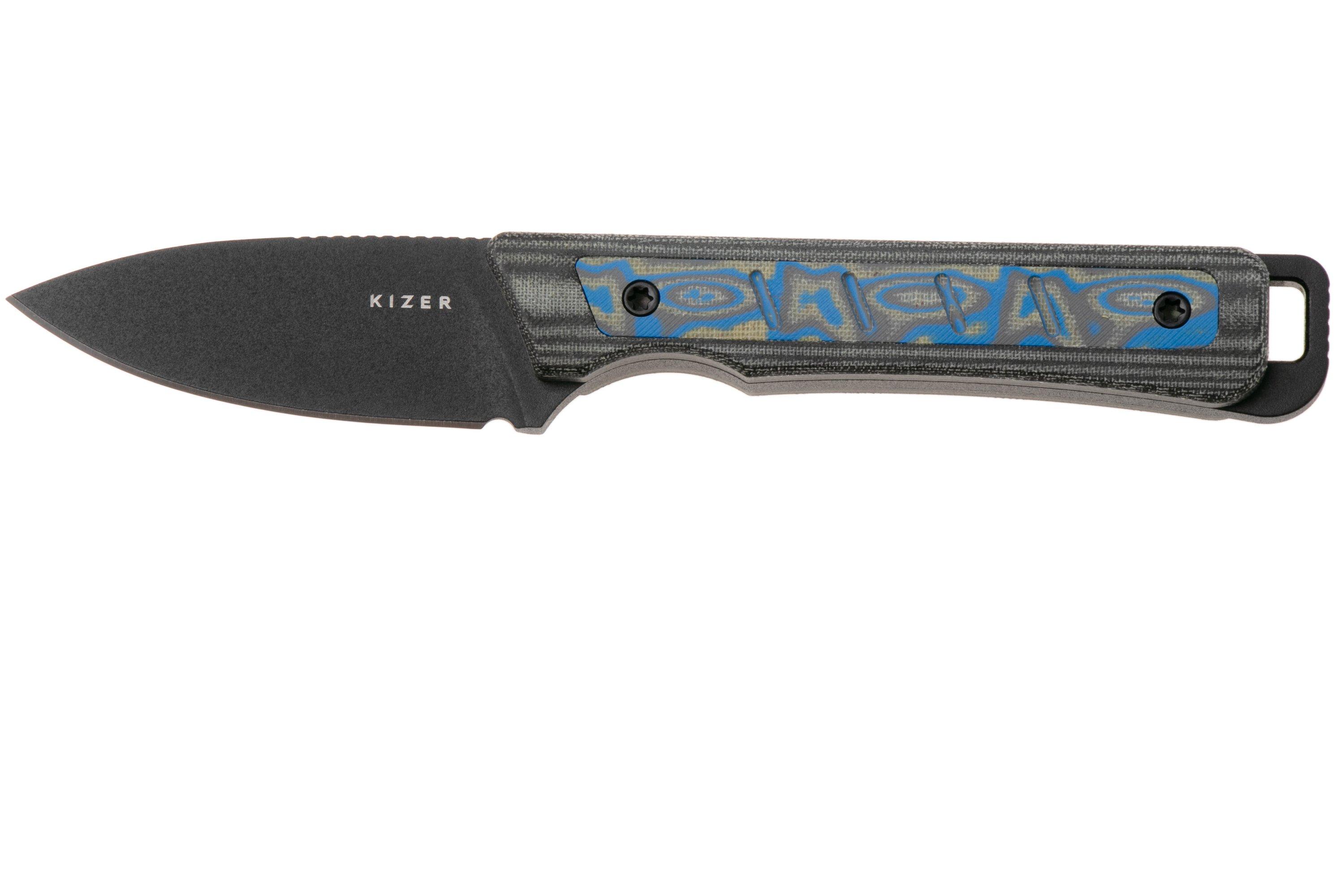 Kizer Whiskey Jack 1108A1 Black CPM 10V, Norplex UltreX Micarta ...
