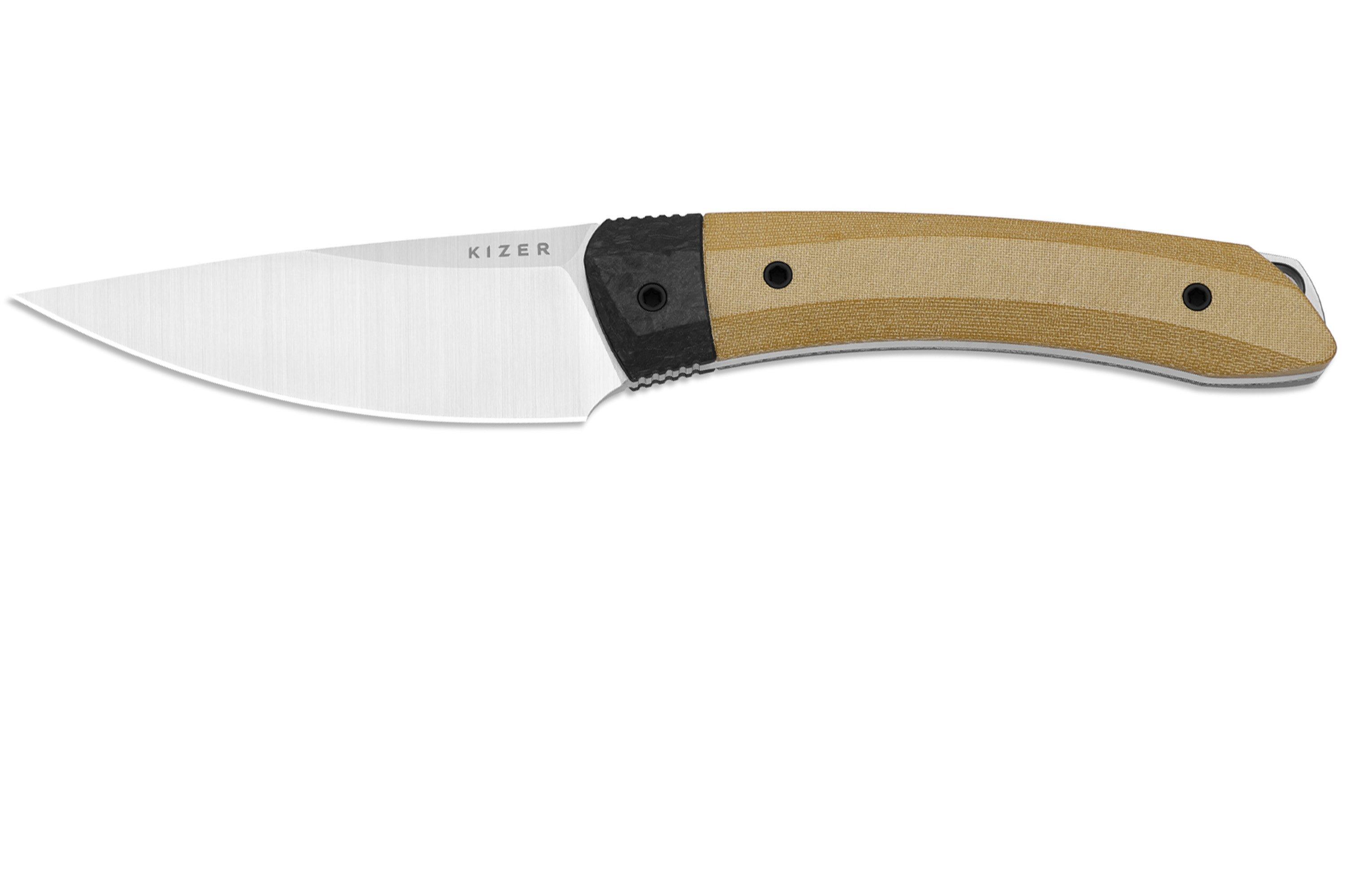 Kizer Momo Fix 3 1124A2 Satin S35VN, Norplex UltreX Micarta & Carbon ...