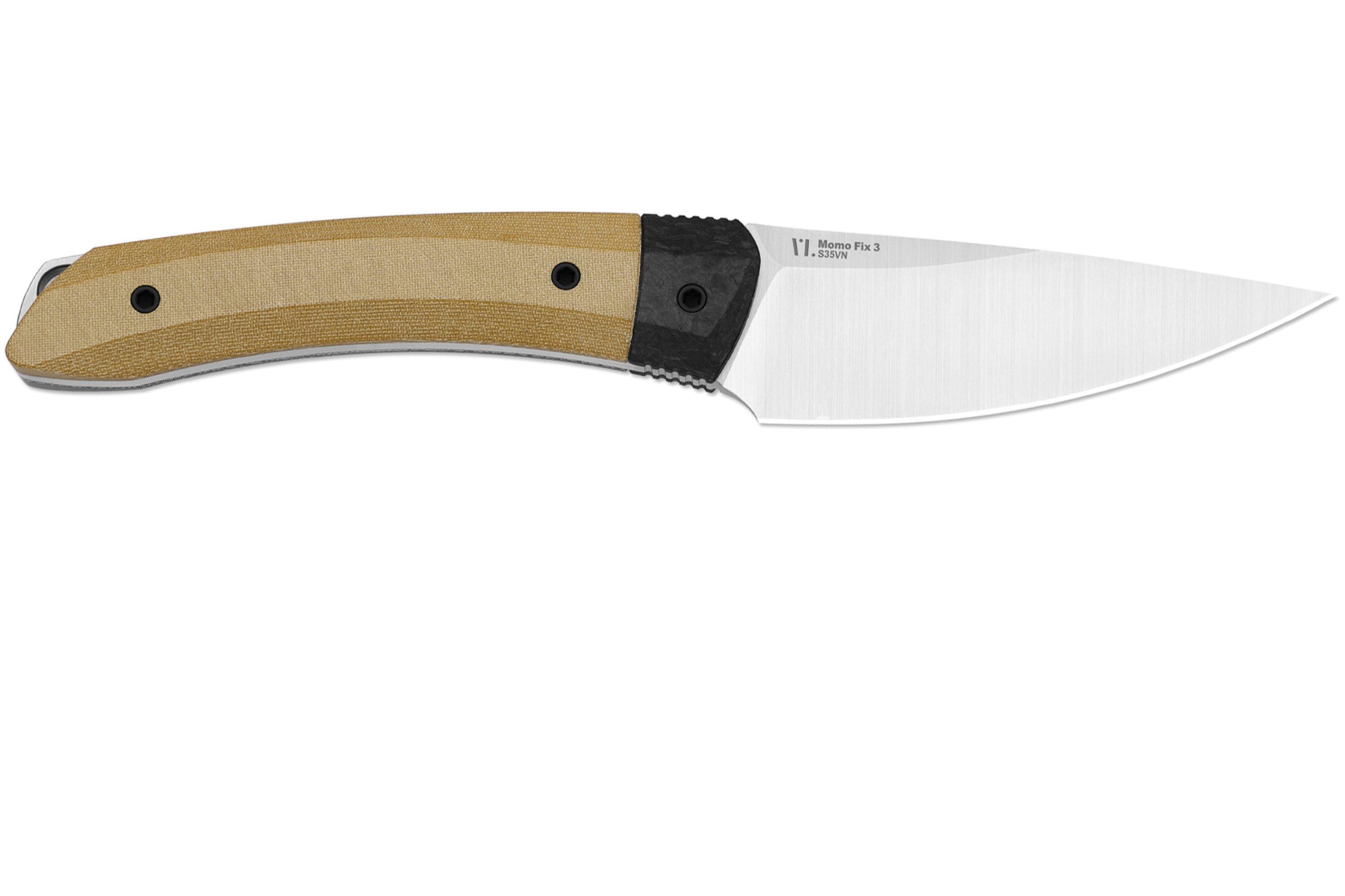 Kizer Momo Fix 3 1124A2 Satin S35VN, Norplex UltreX Micarta & Carbon ...