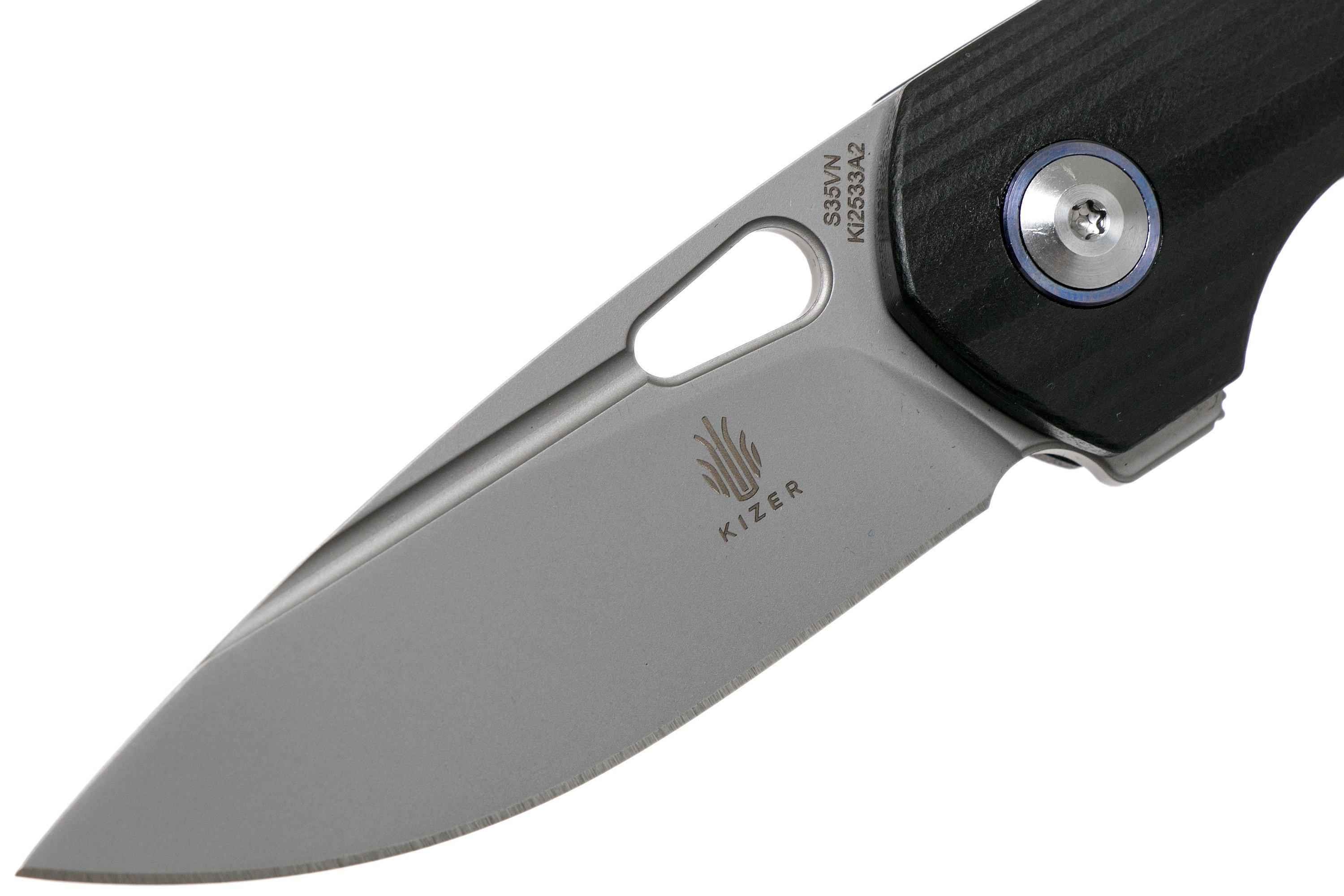 Kizer Microlith Ki2533A2 Carbon fibre pocket knife, Nick Swan design ...