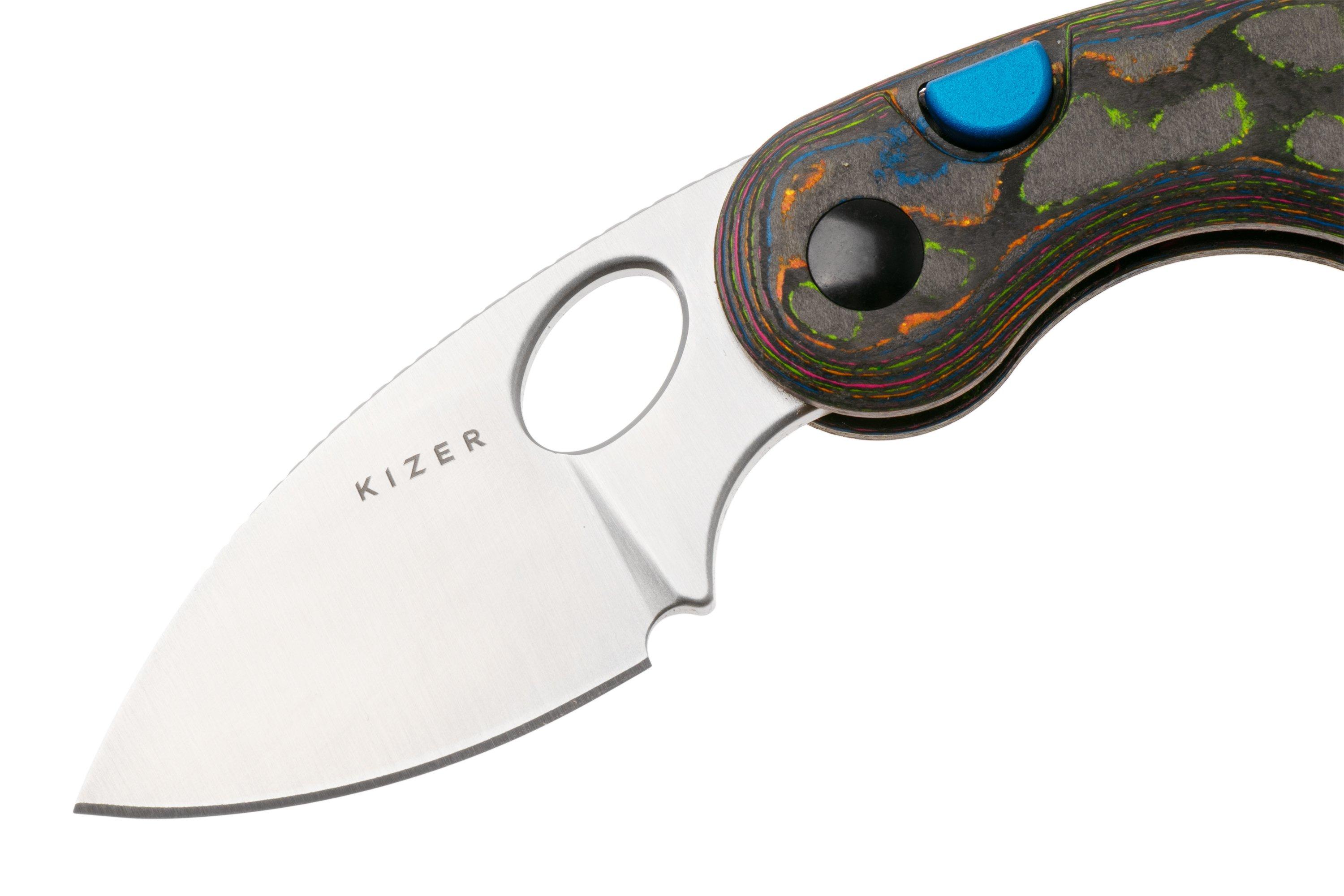 Kizer Microbe Ki2742A1 Satin M390, 80's Camo Carbon, pocket knife ...