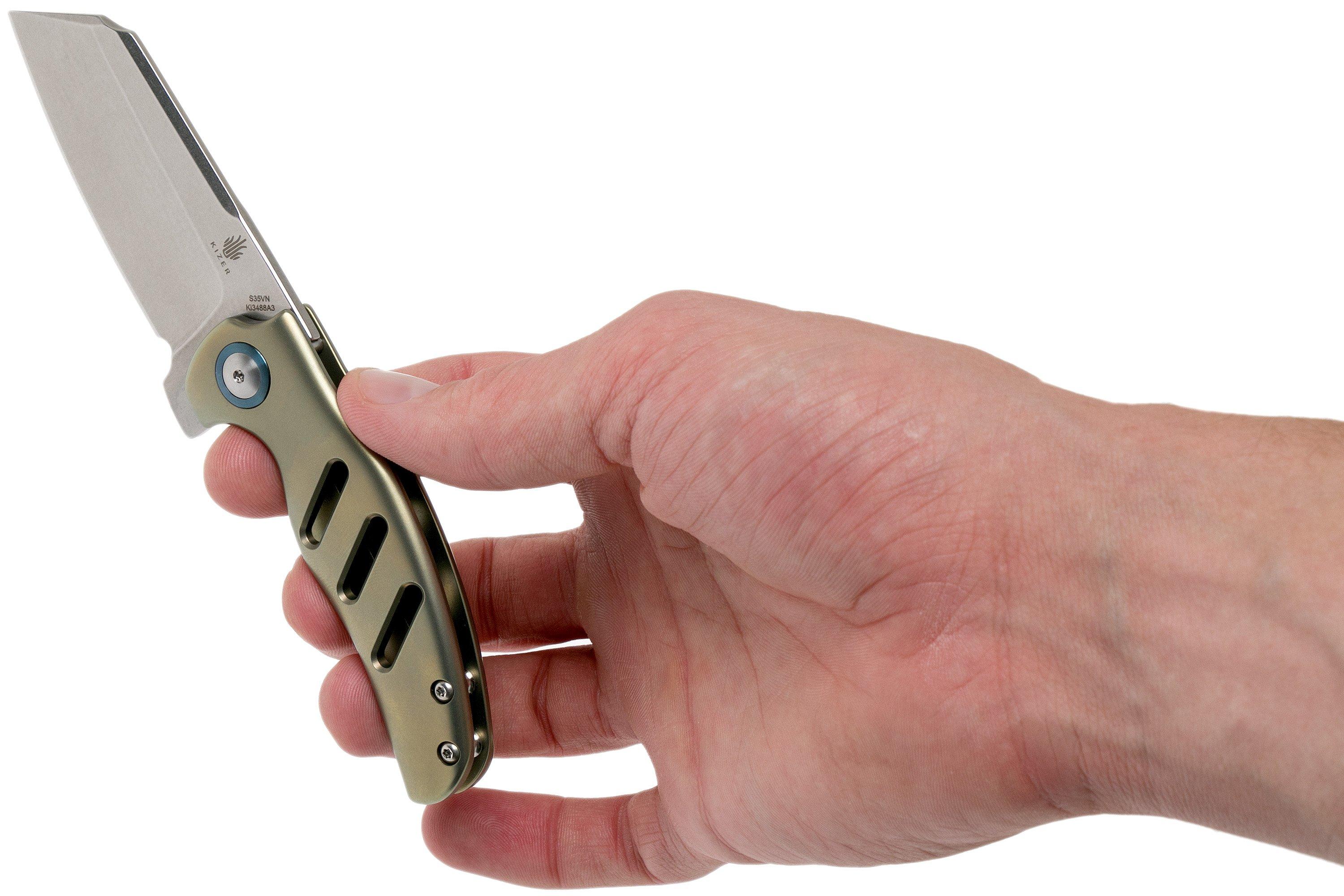 Kizer Mini Sheepdog C01C gold Ki3488A3 pocket knife | Advantageously ...