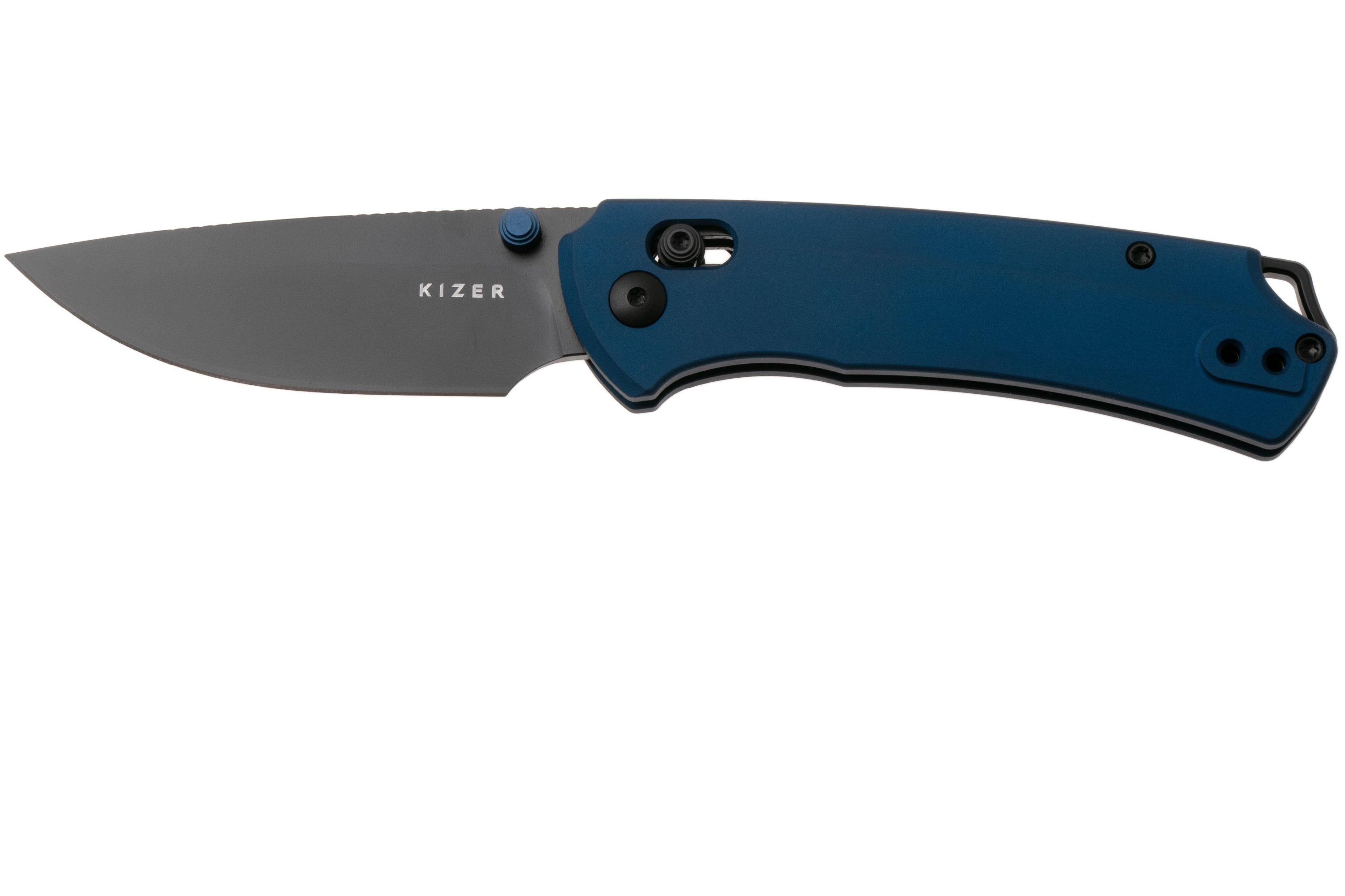 Kizer Task 1 CD KI3490.2CDA2 Black Matte DLC M390, Blue Aluminium ...
