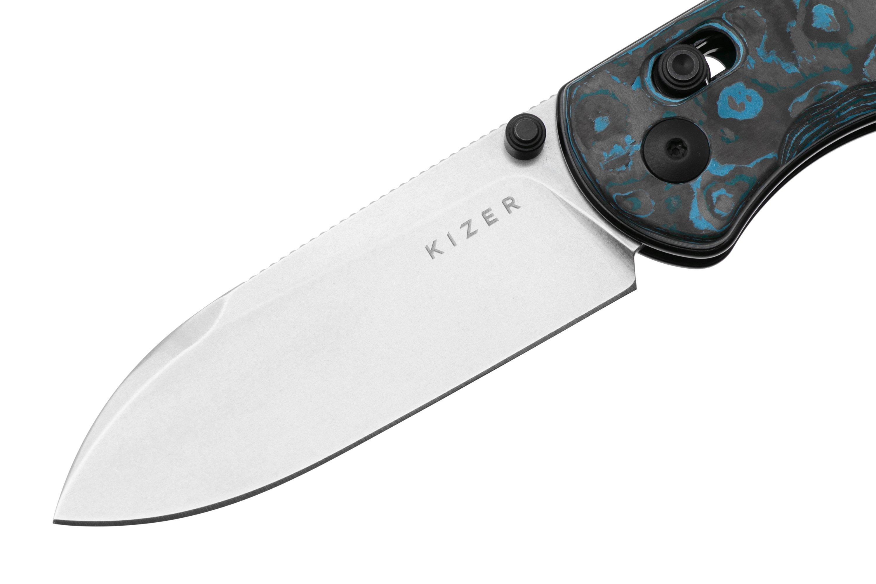 Kizer Vanguard Drop Bear KZKI3619A2 Stonewashed Elmax, Blue Fatcarbon ...