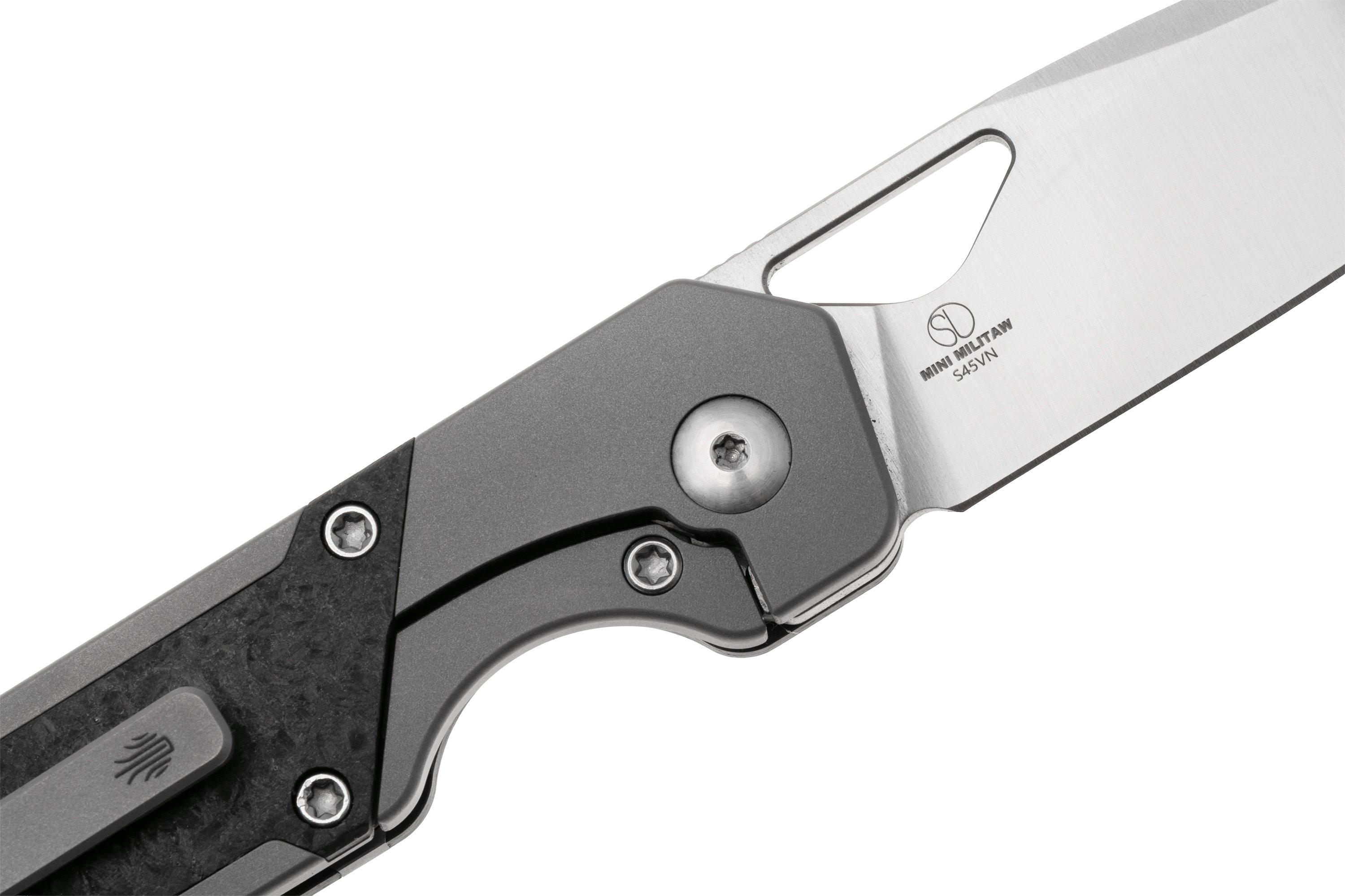 Kizer Mini Militaw Ki3634SA4 Frame Lock, Satin S45VN, Grey Titanium ...
