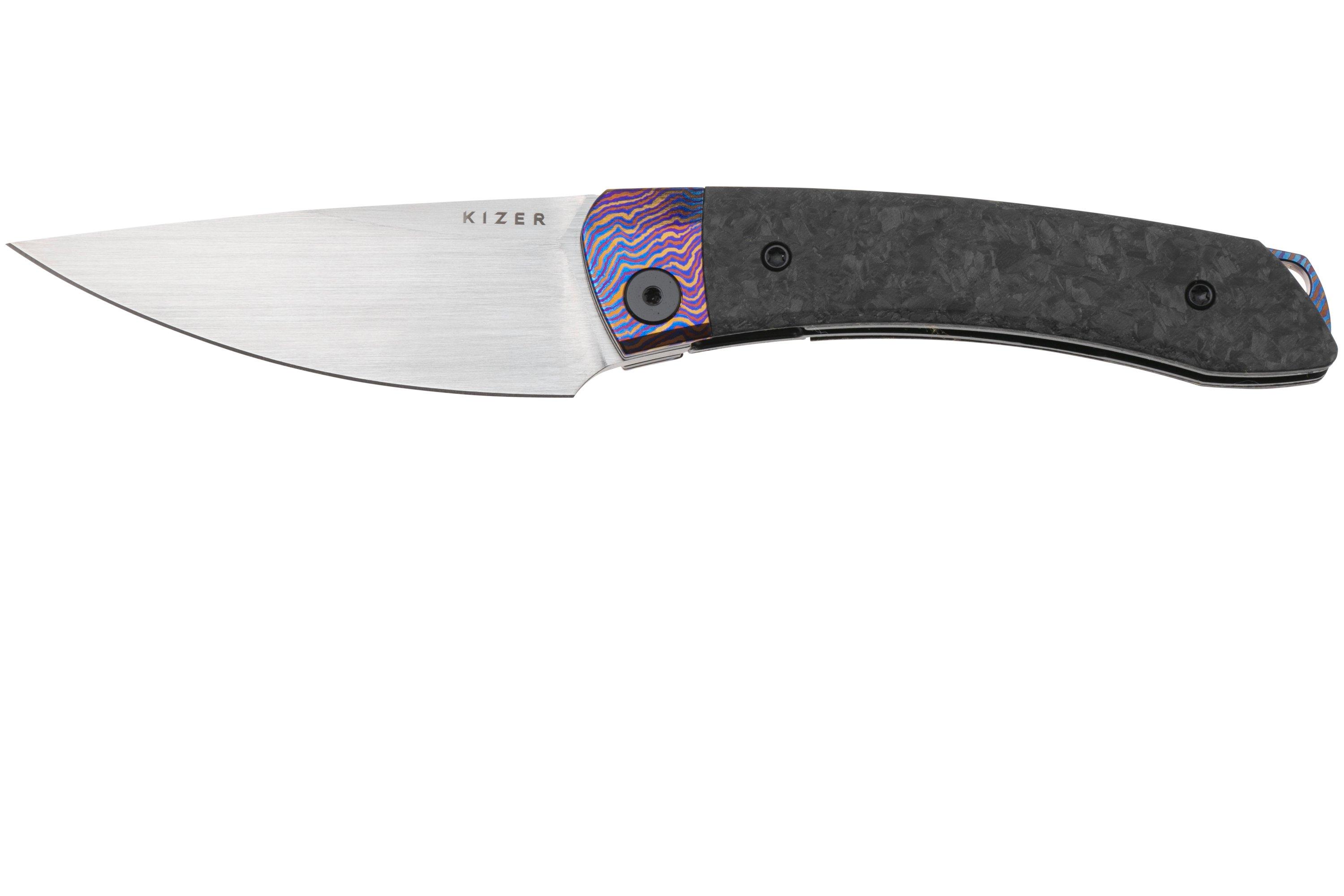 Kizer Mini Momo KI3663A4 Satin Böhler M390, Timascus Marble Carbon ...