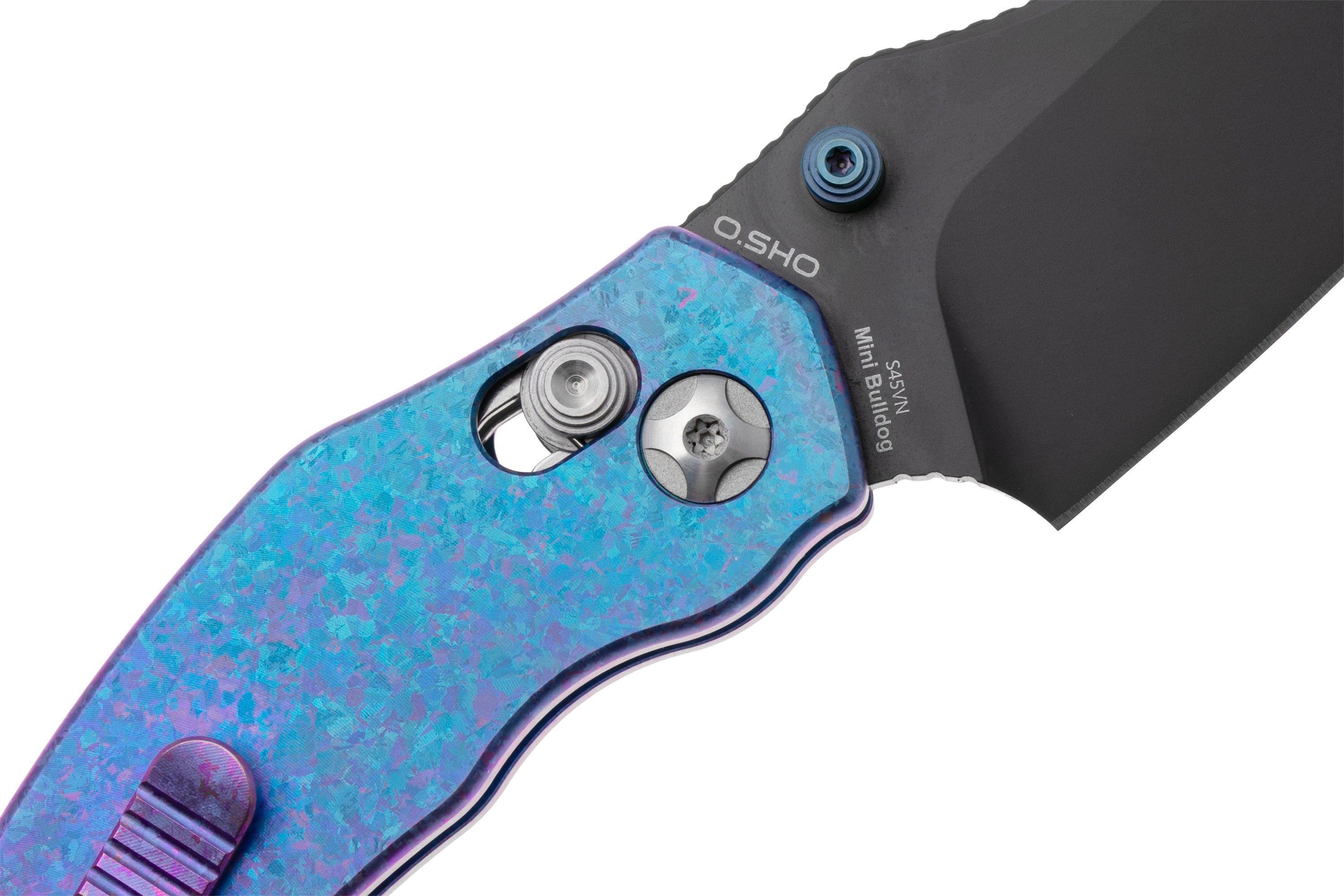 Kizer Mini Bulldog KI3672SA1 Polished DLC S45VN, Blue Purple Titanium ...