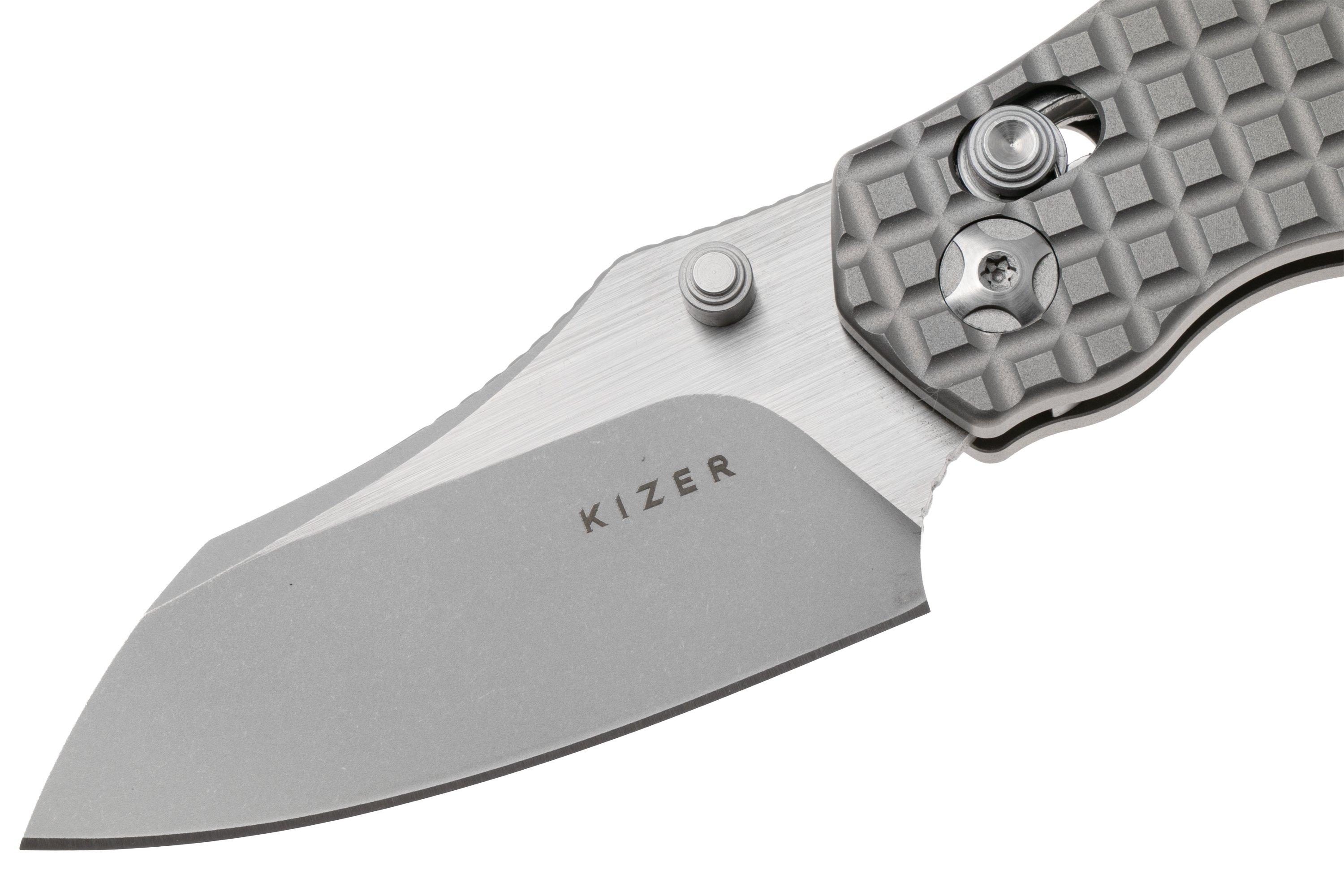 Kizer Mini Bulldog KI3672SA2 Two-Tone S45VN, Textured Titanium, zakmes ...