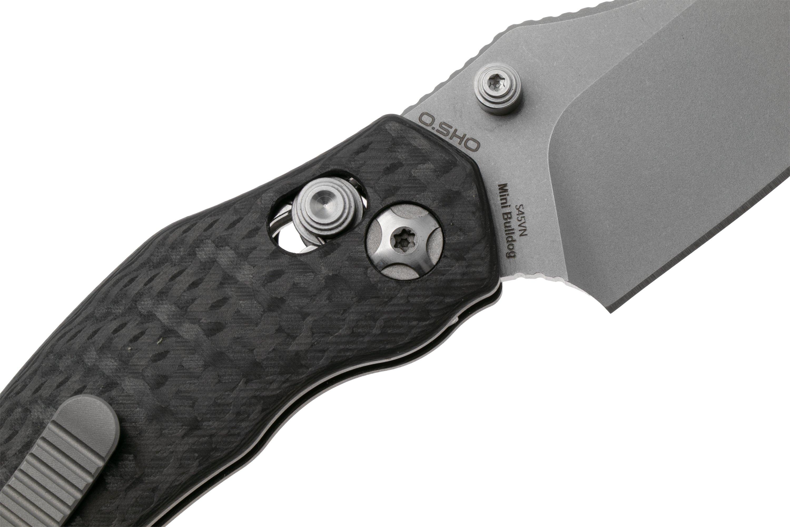 Kizer Mini Bulldog KI3672SA3 Stonewashed S45VN, Carbonfiber, couteau de ...
