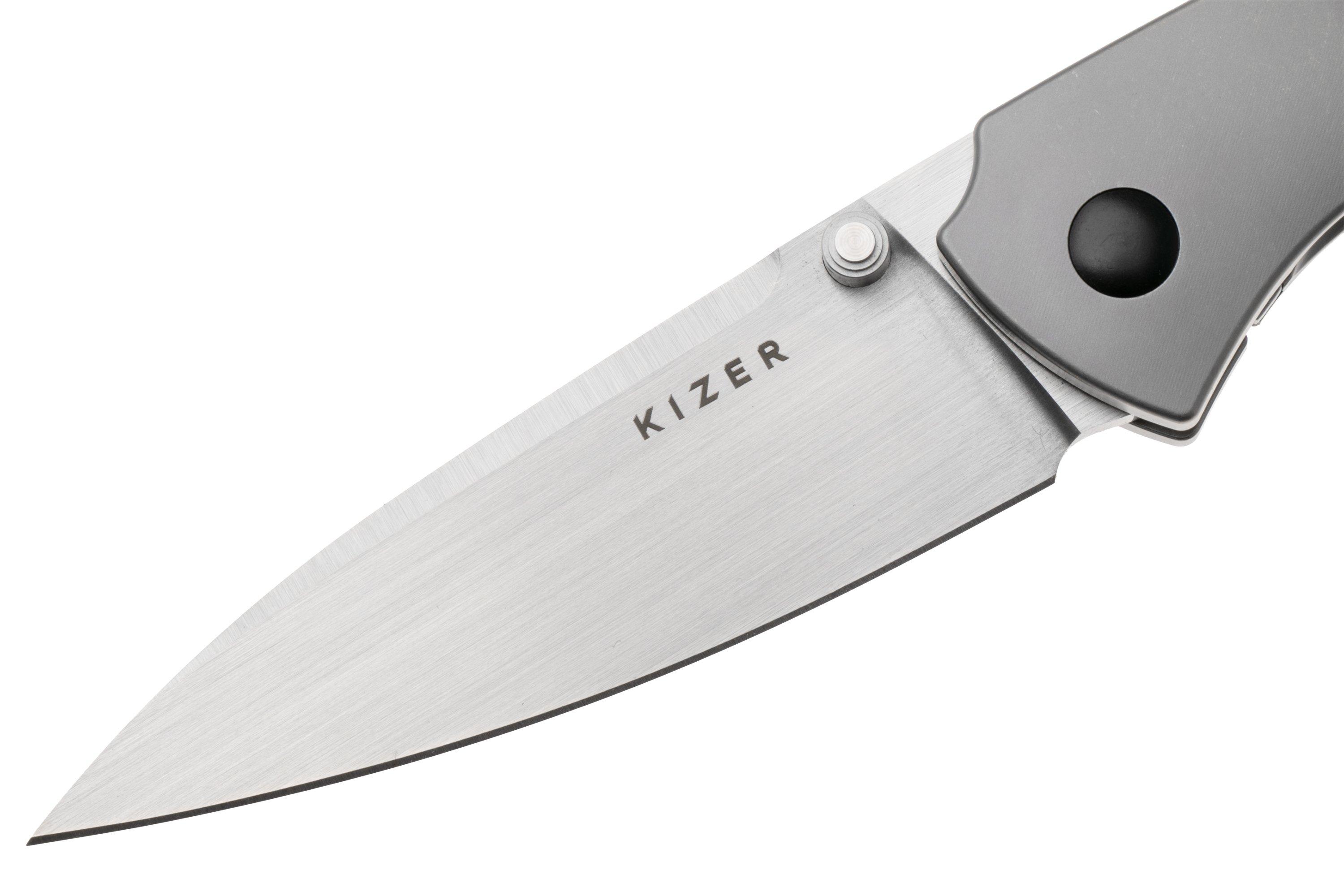 Kizer Spitfire KI3690A1 Satin S35VN, Titanium Carbonfiber, Timascus ...