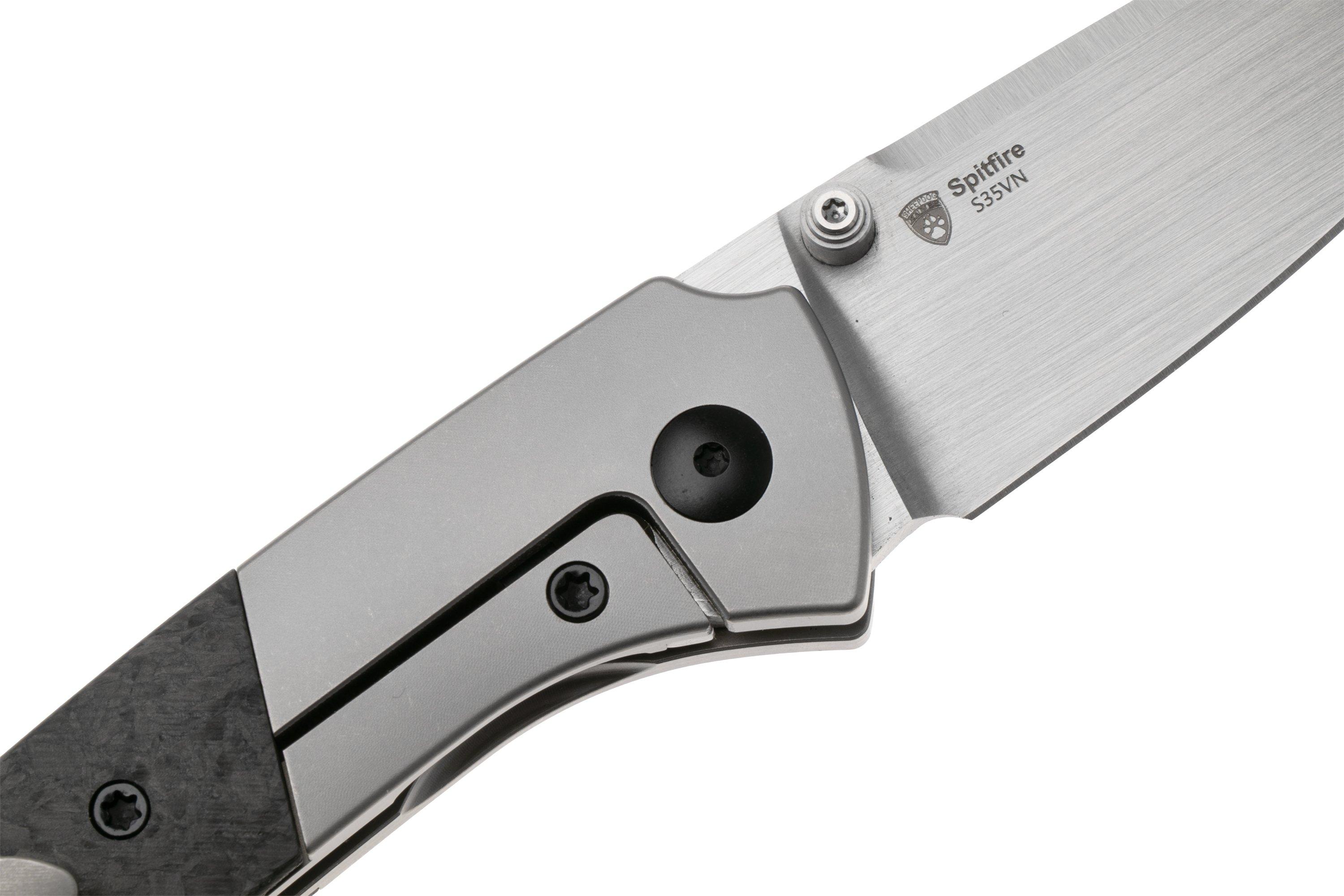 Kizer Spitfire KI3690A1 Satin S35VN, Titanium Carbonfiber, Timascus ...