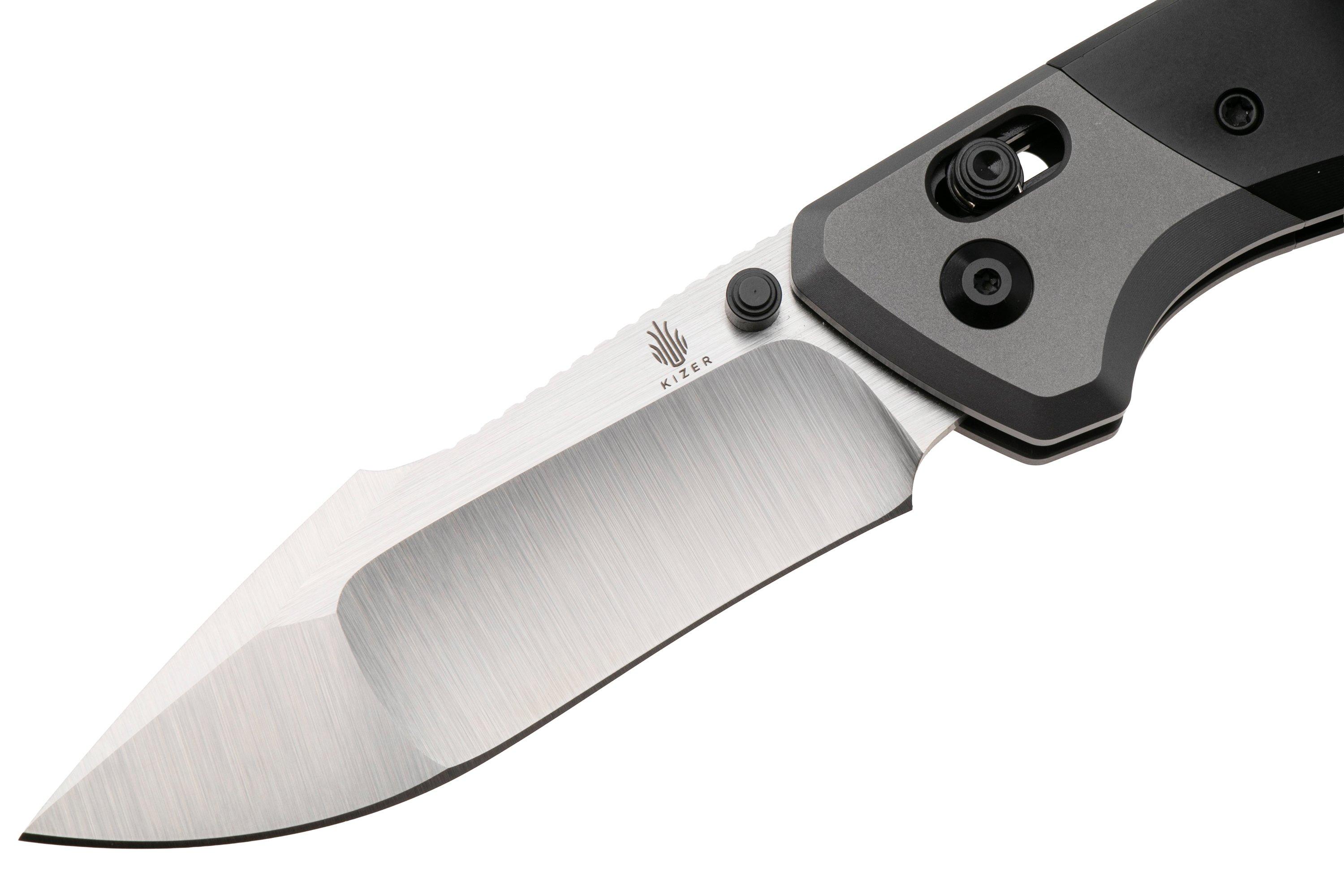 Kizer Staffi KI3695A2 Satin S45VN, Black Gray Titanium, pocket knife ...