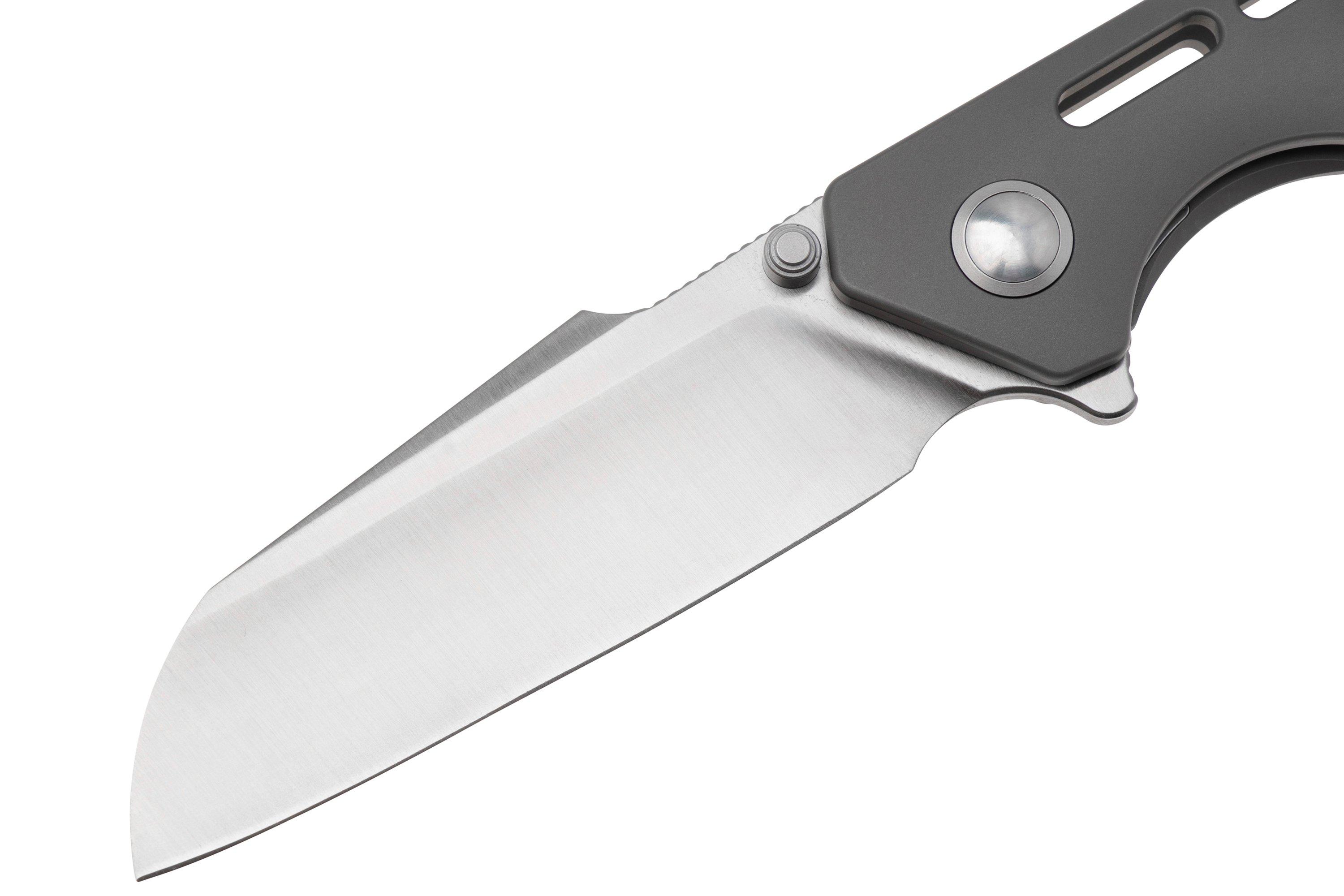 Kizer Crest Ki3714A1 Satin S35VN, Titanium pocket knife, Gecko Customz ...