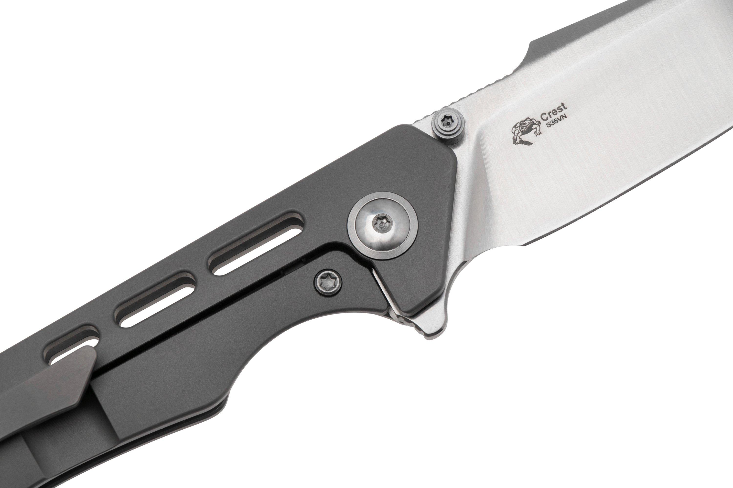 Kizer Crest Ki3714A1 Satin S35VN, Titanium zakmes, Gecko Customz ...