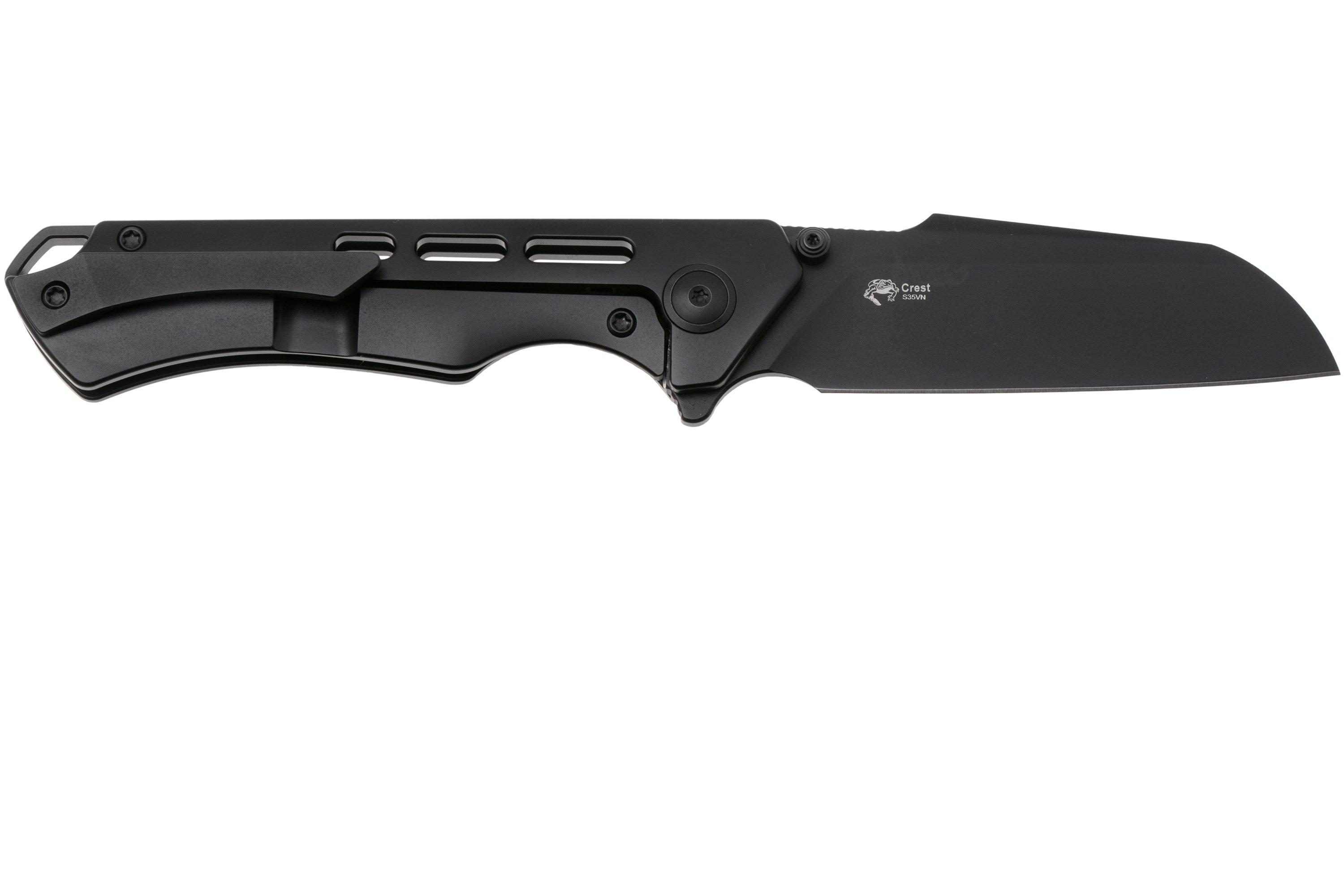 Kizer Crest Ki3714A2 Black PVD S35VN, Black Titanium pocket knife ...
