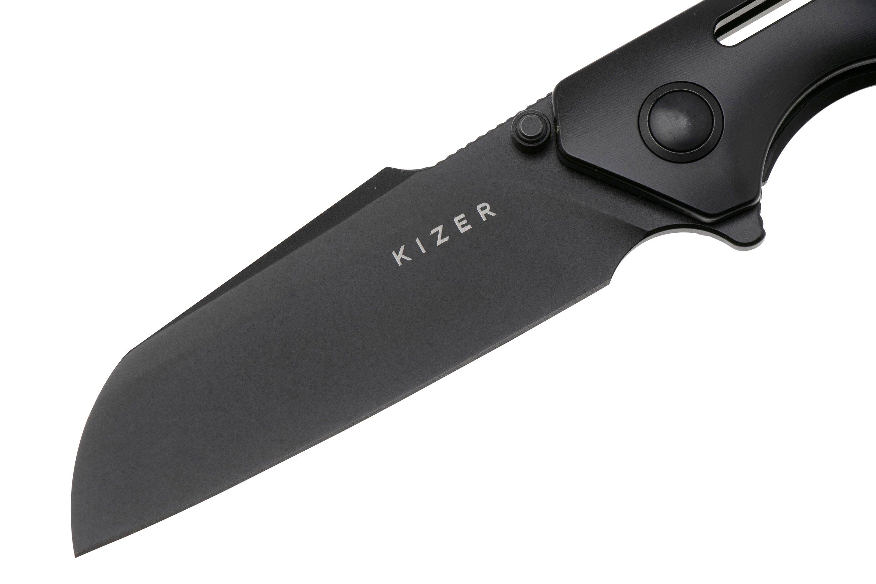 Kizer Crest Ki3714A2 Black PVD S35VN, Black Titanium pocket knife ...
