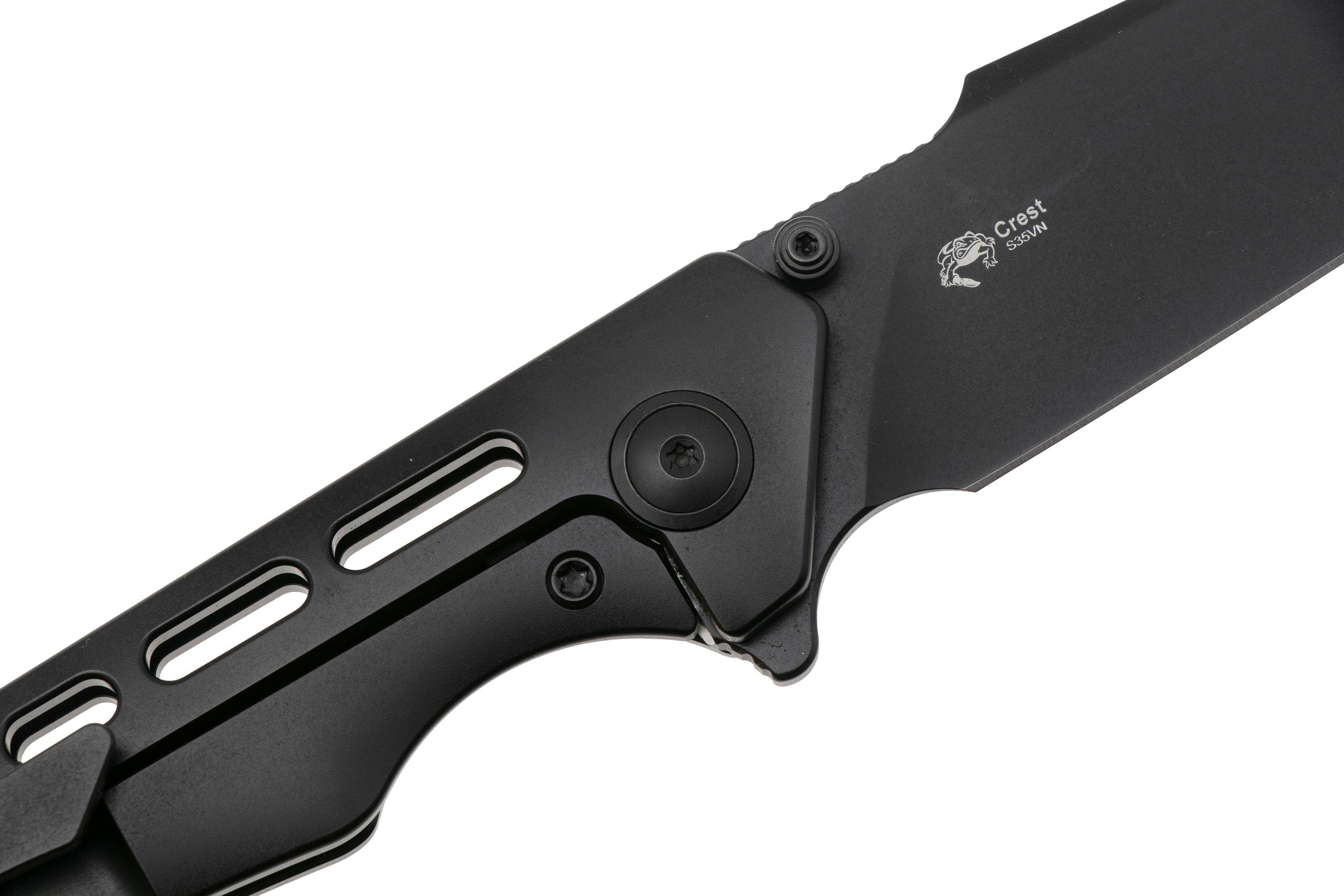 Kizer Crest Ki3714A2 Black PVD S35VN, Black Titanium pocket knife ...
