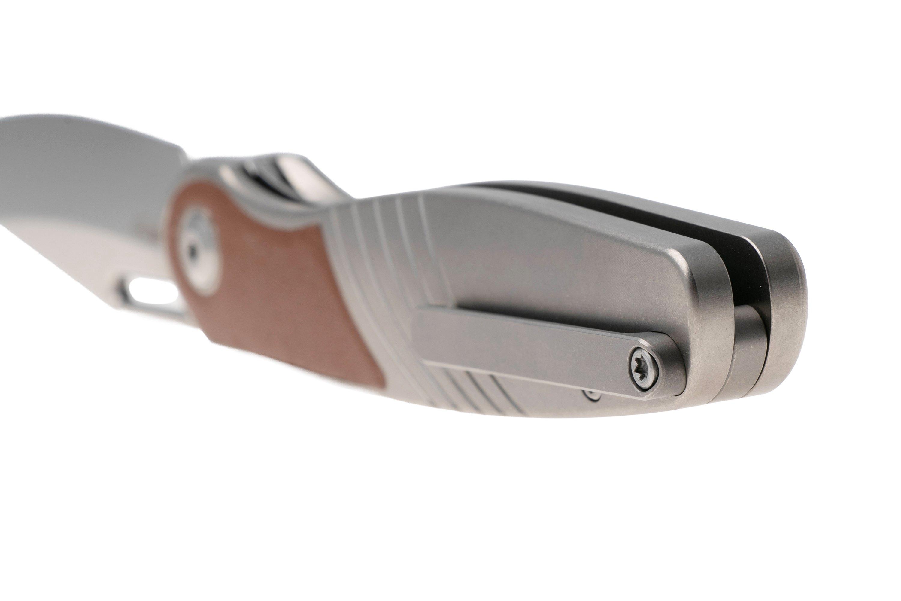 Kizer Raze KI3720A2 Bubble Stonewashed S45VN, Titanium Leather Inlay ...
