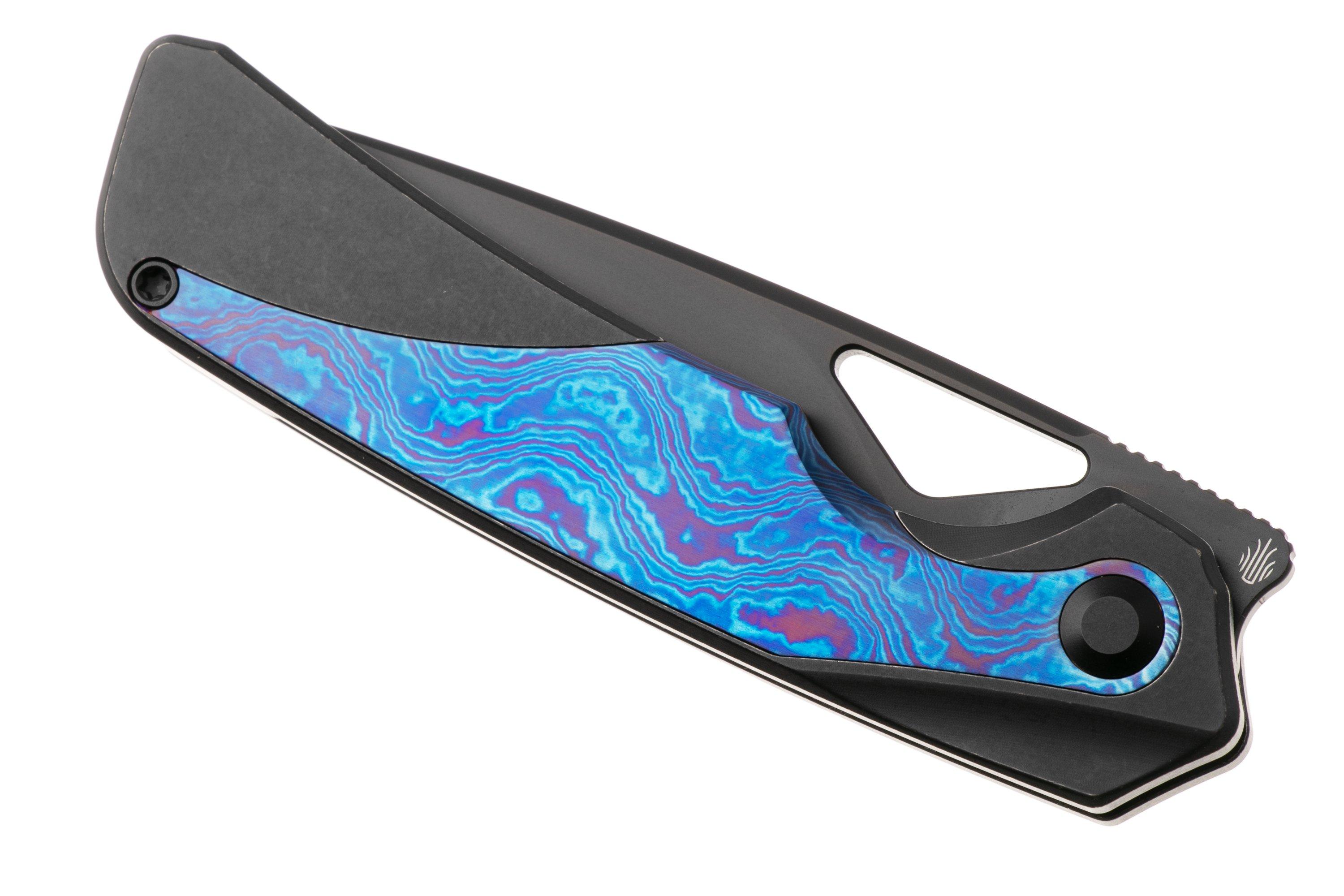 Kizer Topsail KI3735A2 Matte DLC S45VN, Black Titanium & Timascus ...