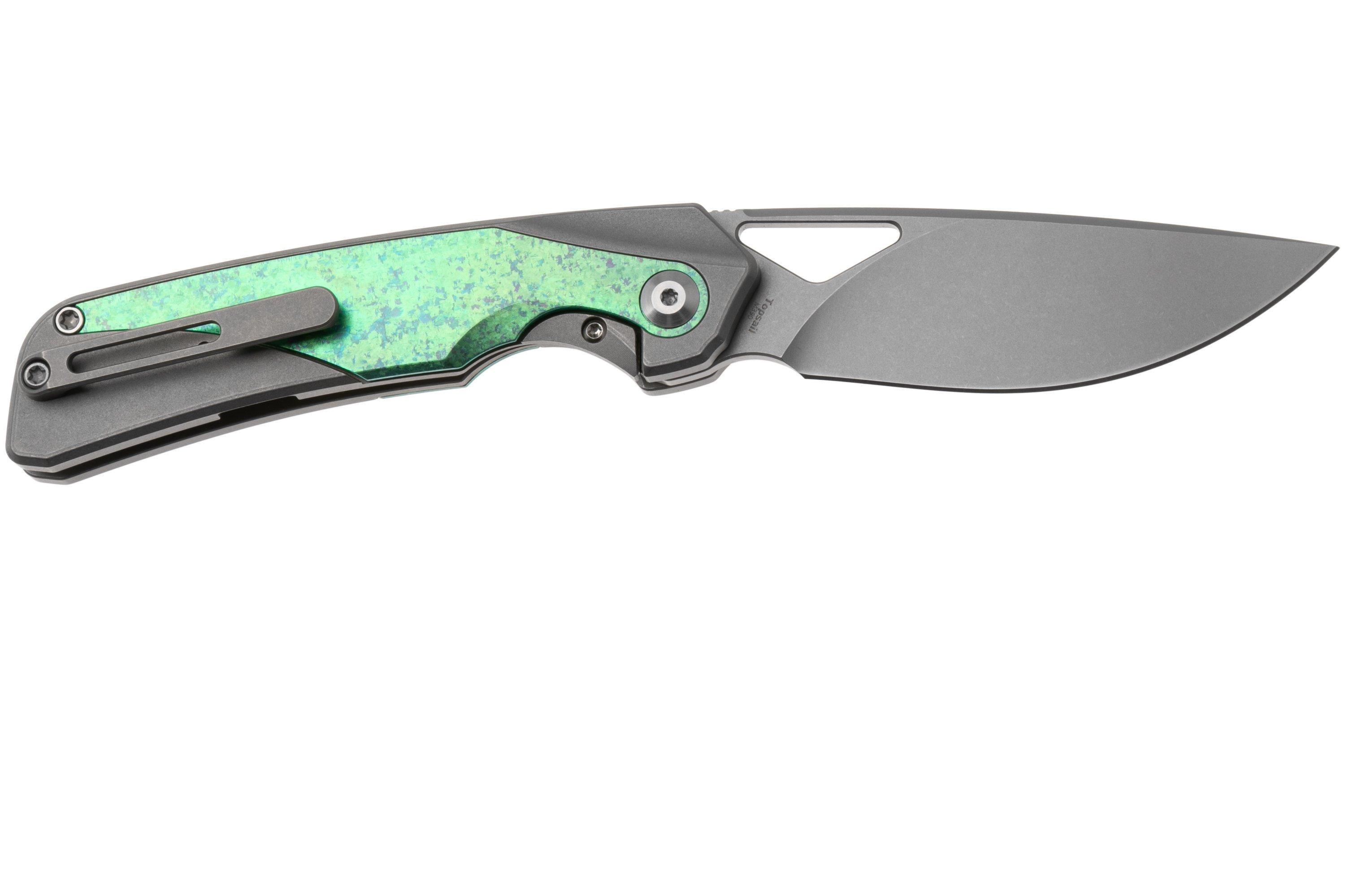 Kizer Topsail KI3735A4 Stonewashed M390, Titanium & Crystallized ...