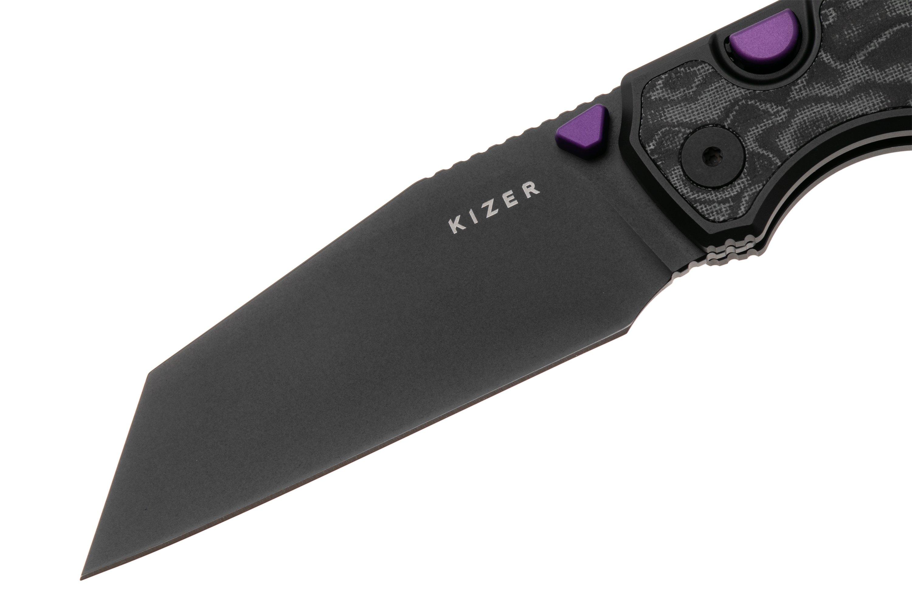 Kizer Wharning KI3738A2 PVD S45VN, Black Aluminum Norplex UltreX ...