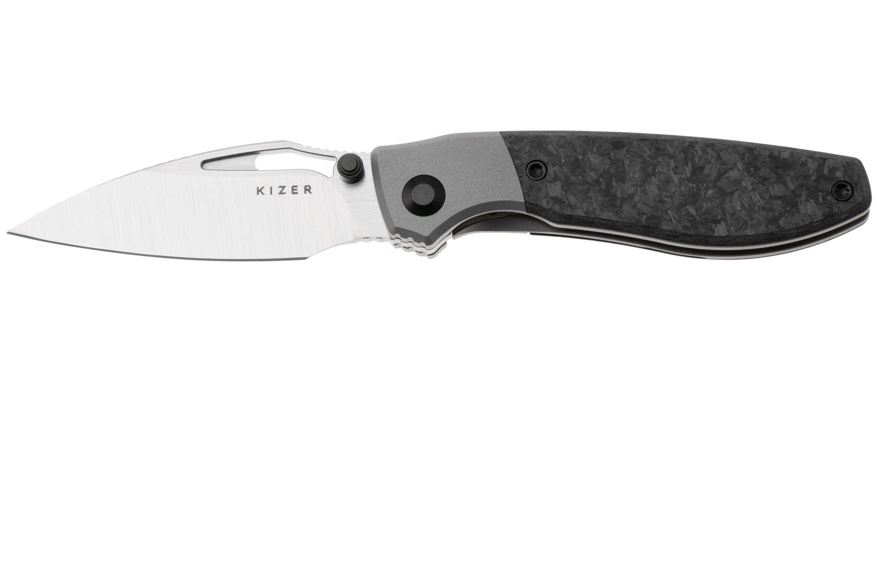 Kizer Shrike KI3746A1 Hand Brushed Satin S45VN, Gray Titanium ...