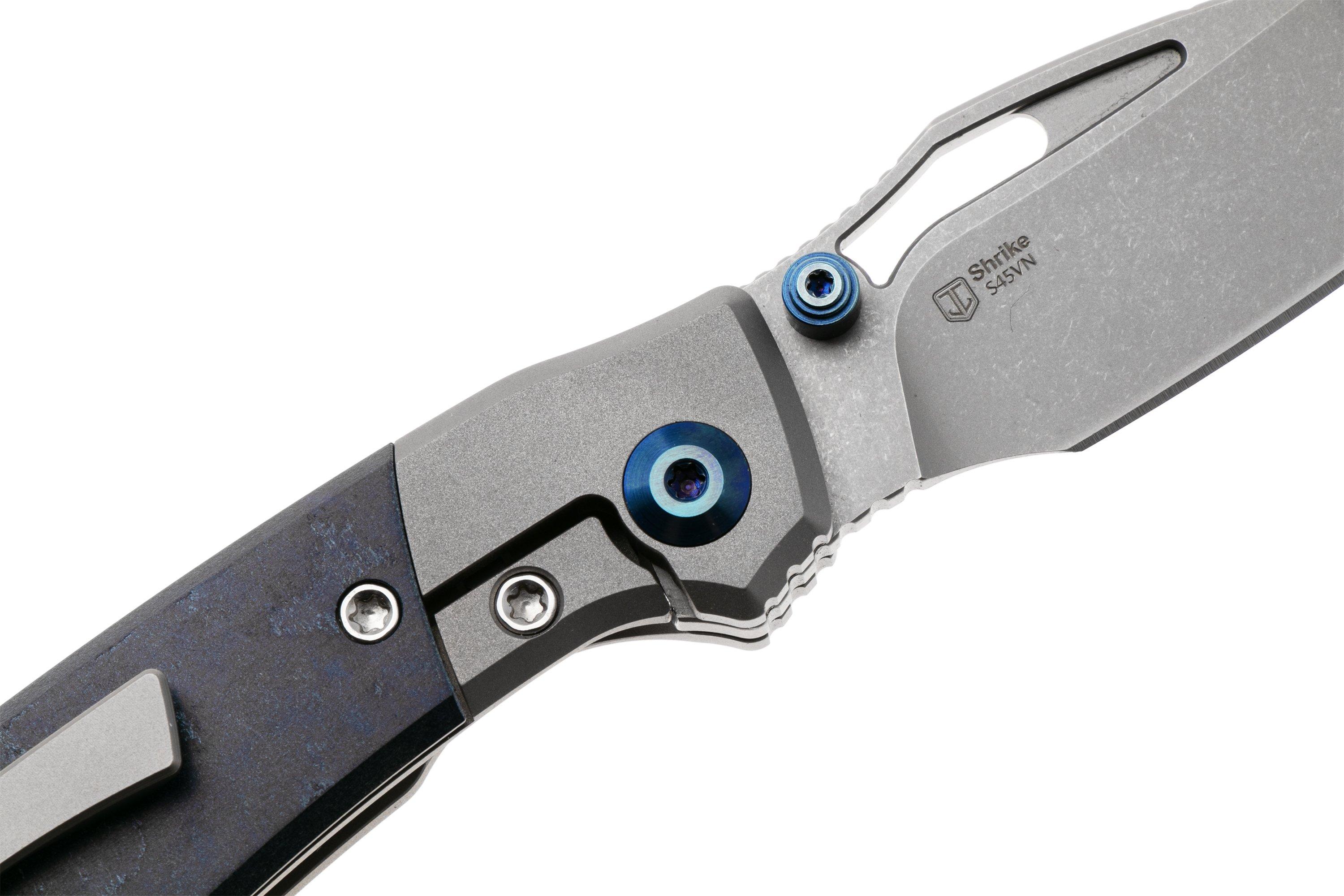 Kizer Shrike KI3746A3 Stonewashed S45VN, Titanium & Blue Richlite ...