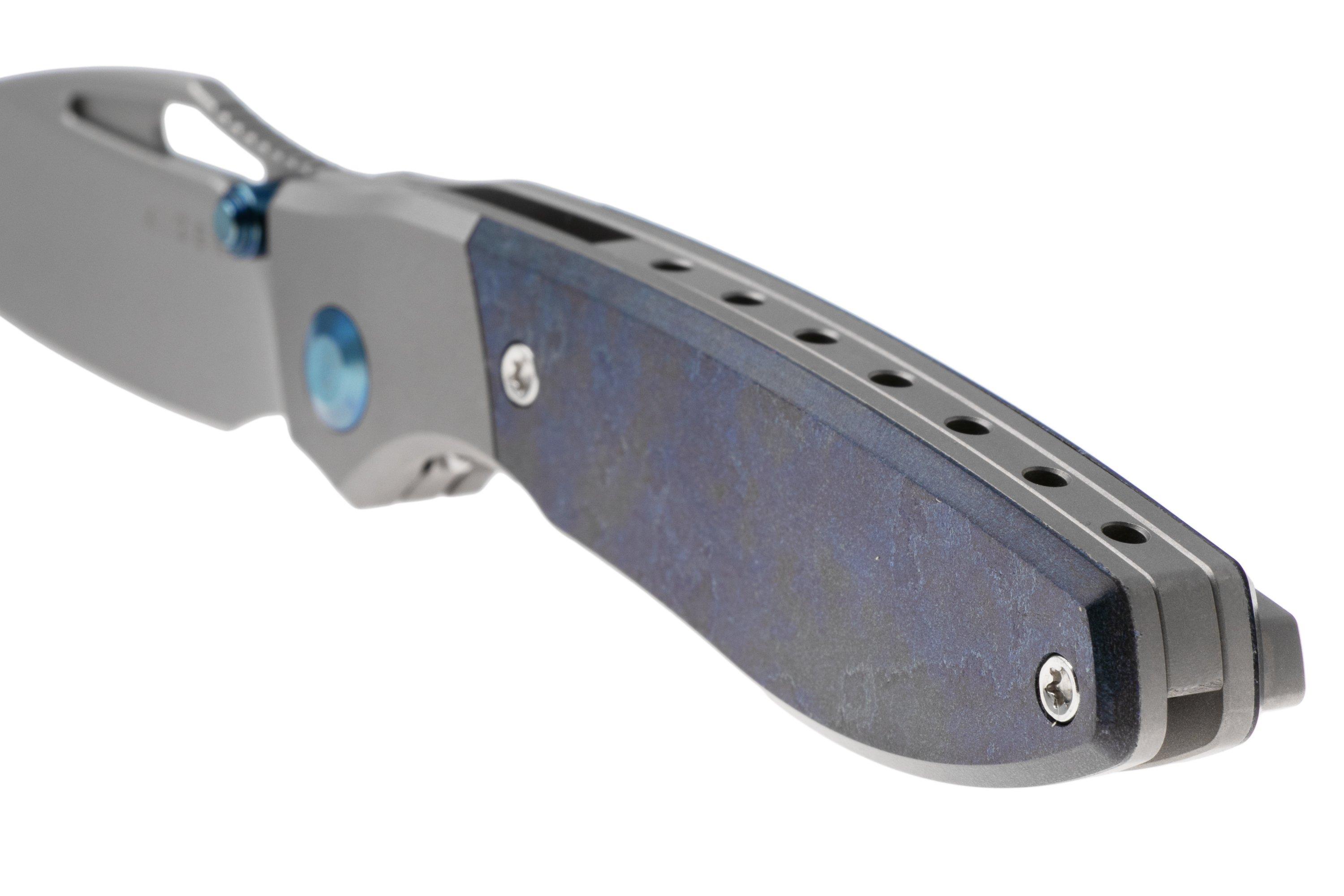 Kizer Shrike KI3746A3 Stonewashed S45VN, Titanium & Blue Richlite ...