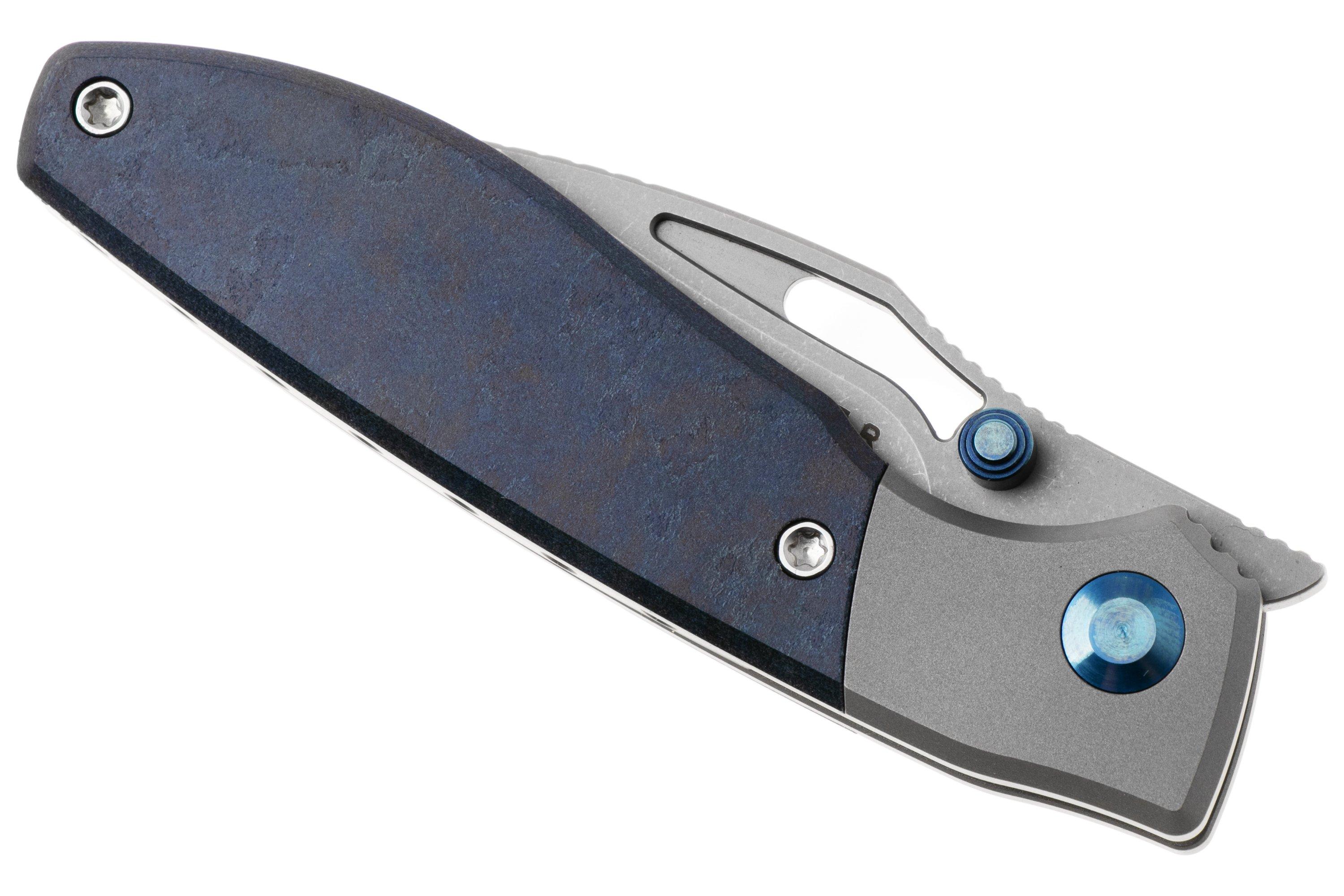 Kizer Shrike KI3746A3 Stonewashed S45VN, Titanium & Blue Richlite ...