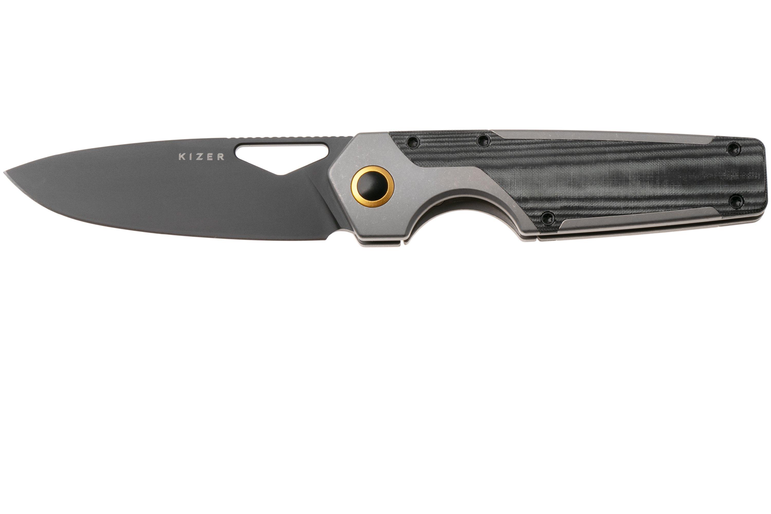 Kizer Serpentine KI3759FDA2 Matte DLC Elmax, Titanium & Micarta Inlays ...
