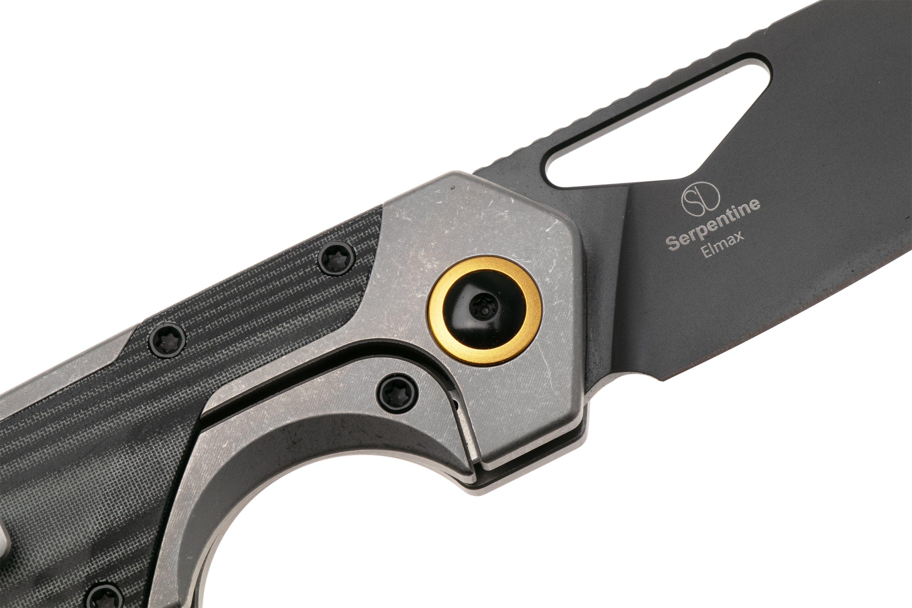 Kizer Serpentine KI3759FDA2 Matte DLC Elmax, Titanium & Micarta Inlays ...
