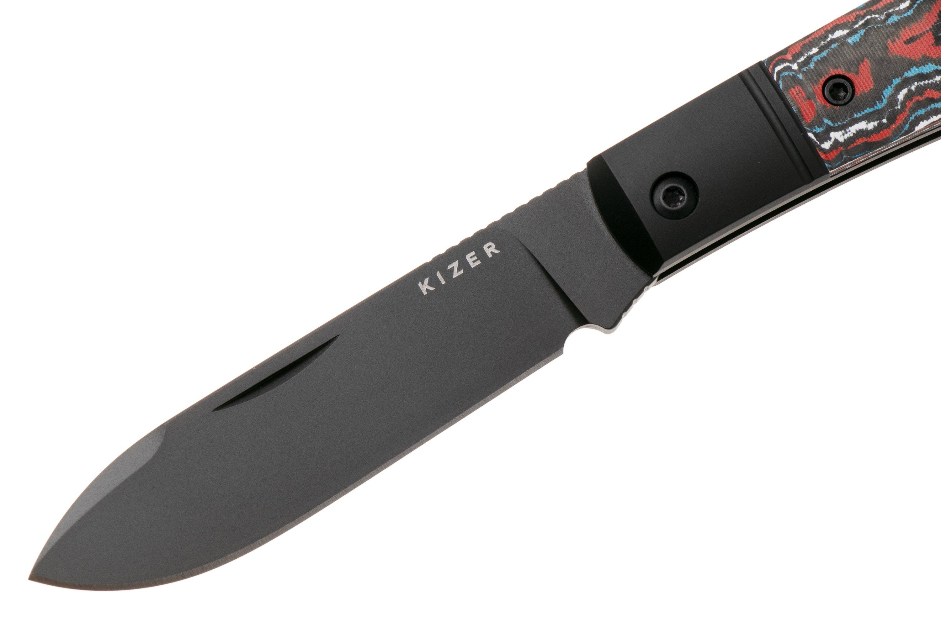 Kizer Trestle D Ki3760A1 Matt DLC Ultra S90V, Black Aluminum & 'Snow ...
