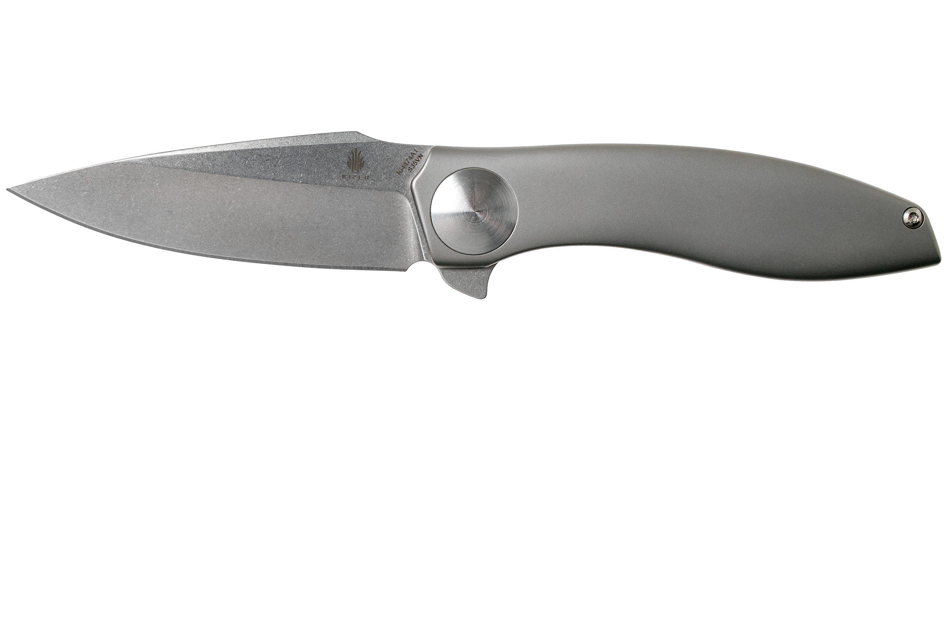 Kizer SLT Ki4474A1 grey pocket knife, John Gray design | Advantageously ...