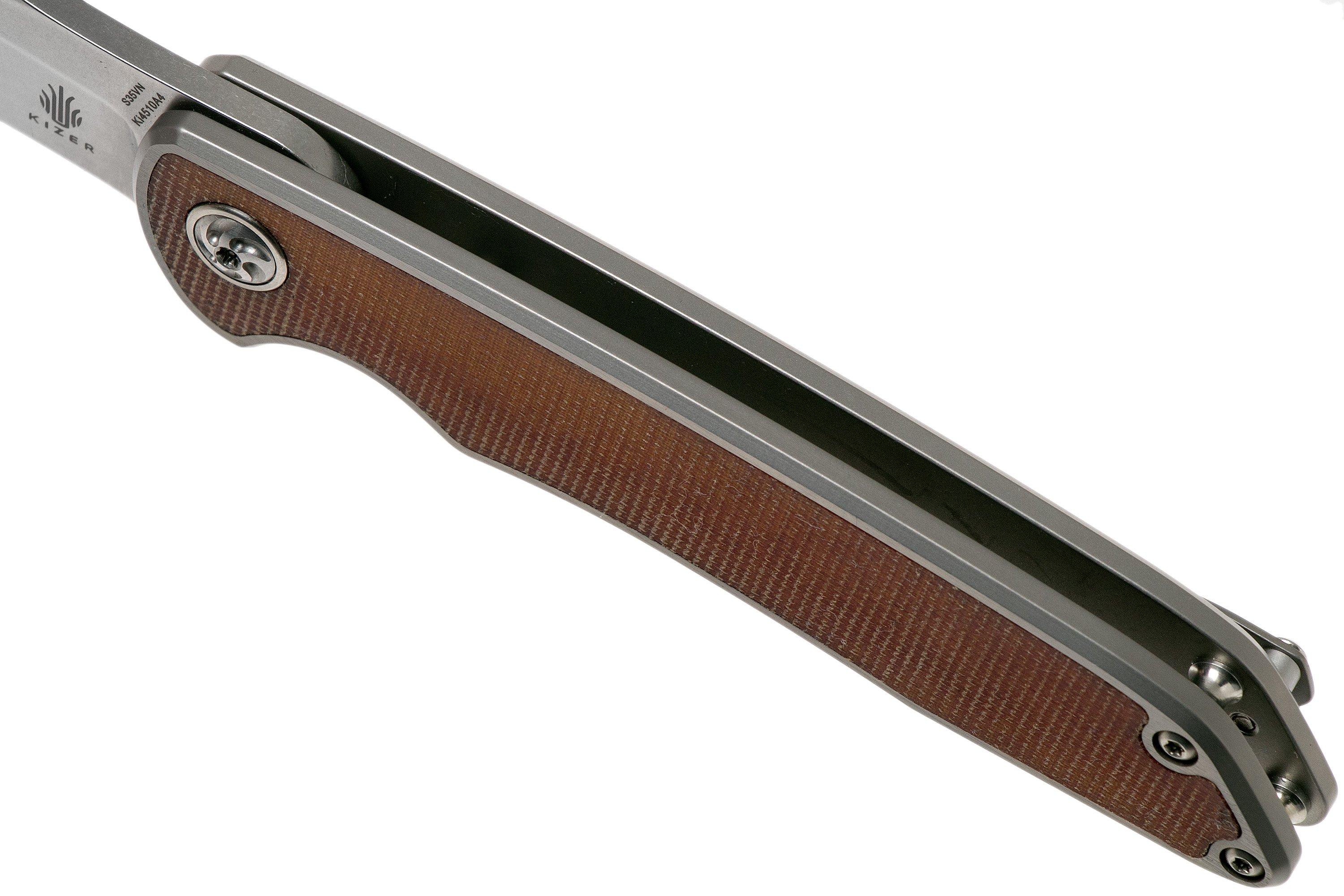 Kizer Matanzas Ki4510A4 Tanto Micarta pocket knife, Nick Swan design ...