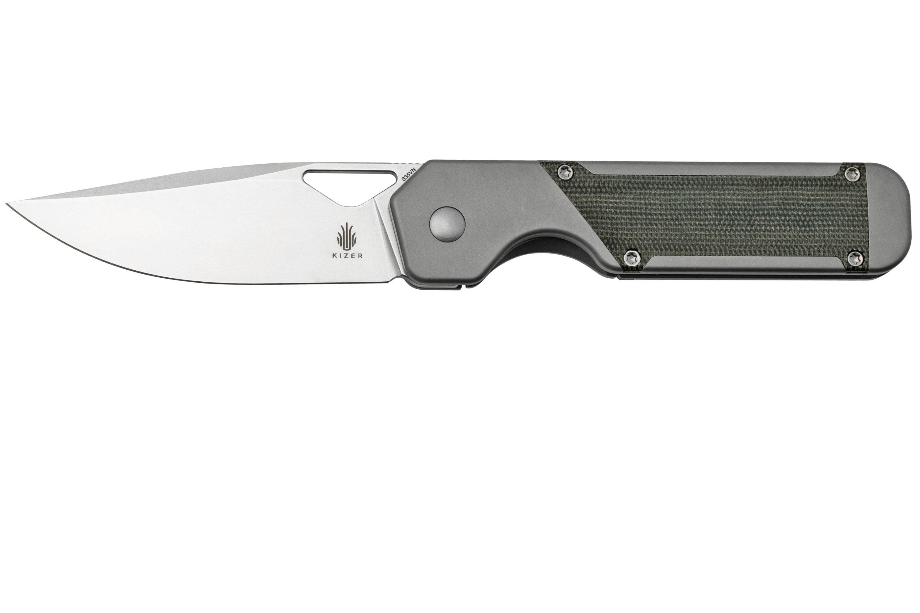 Kizer Militaw Ki3634A1, S35VN, Titanium Micarta, pocket knife, Jonathan ...
