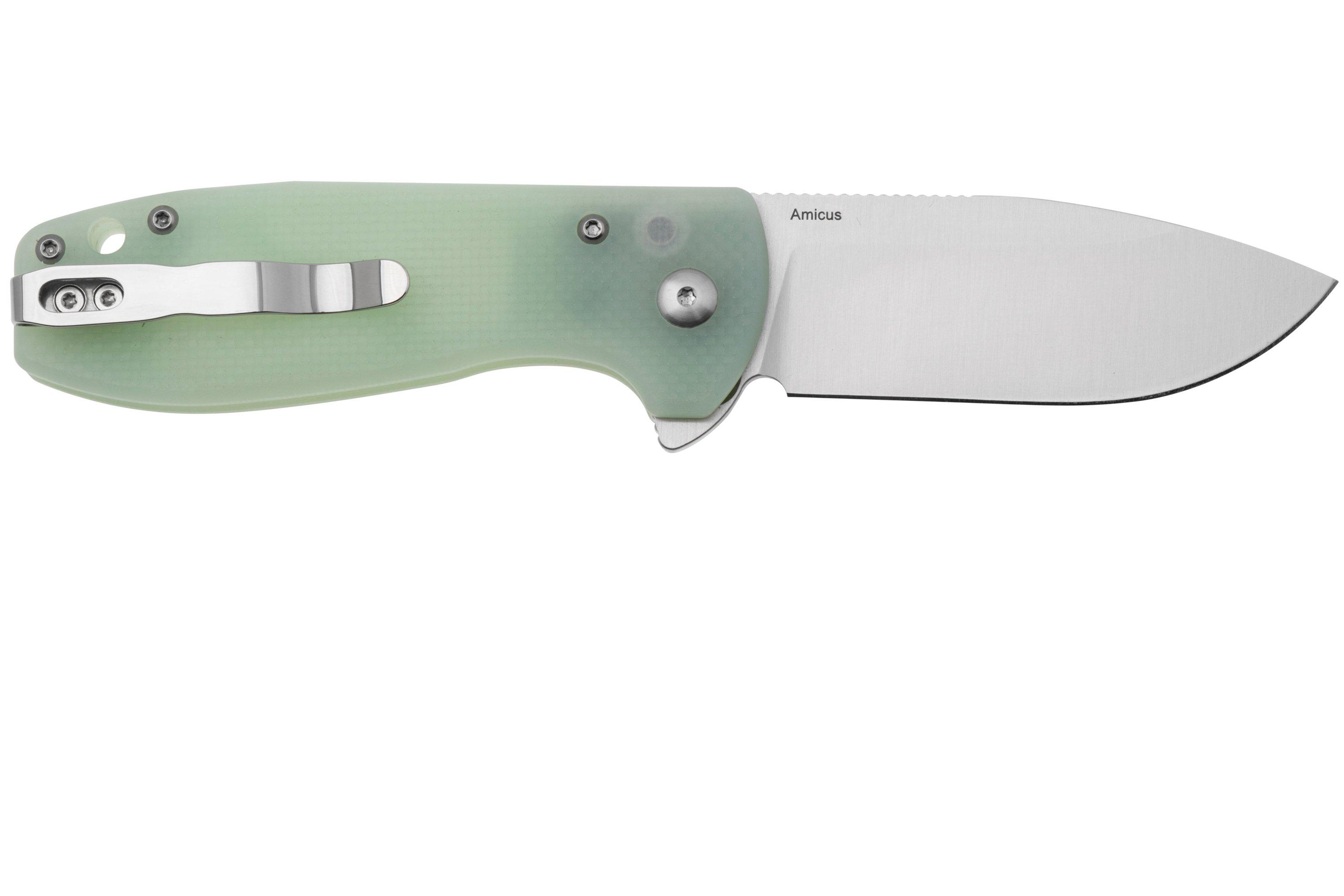 Kizer Amicus L3002A2 Button Lock, Jade G10, pocket knife ...