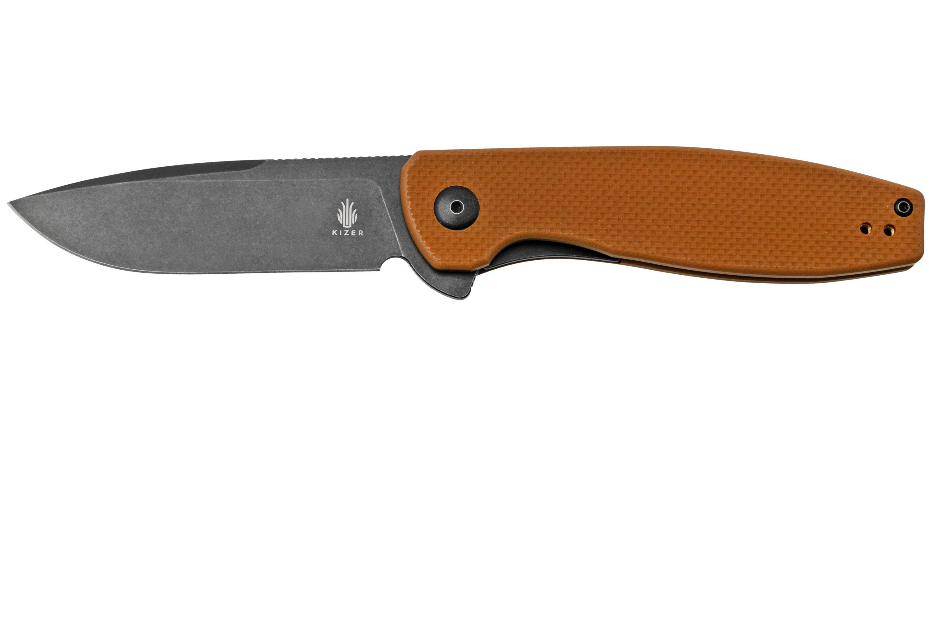 Kizer The Swedge L4001A1, Brown G10, pocket knife | Advantageously ...