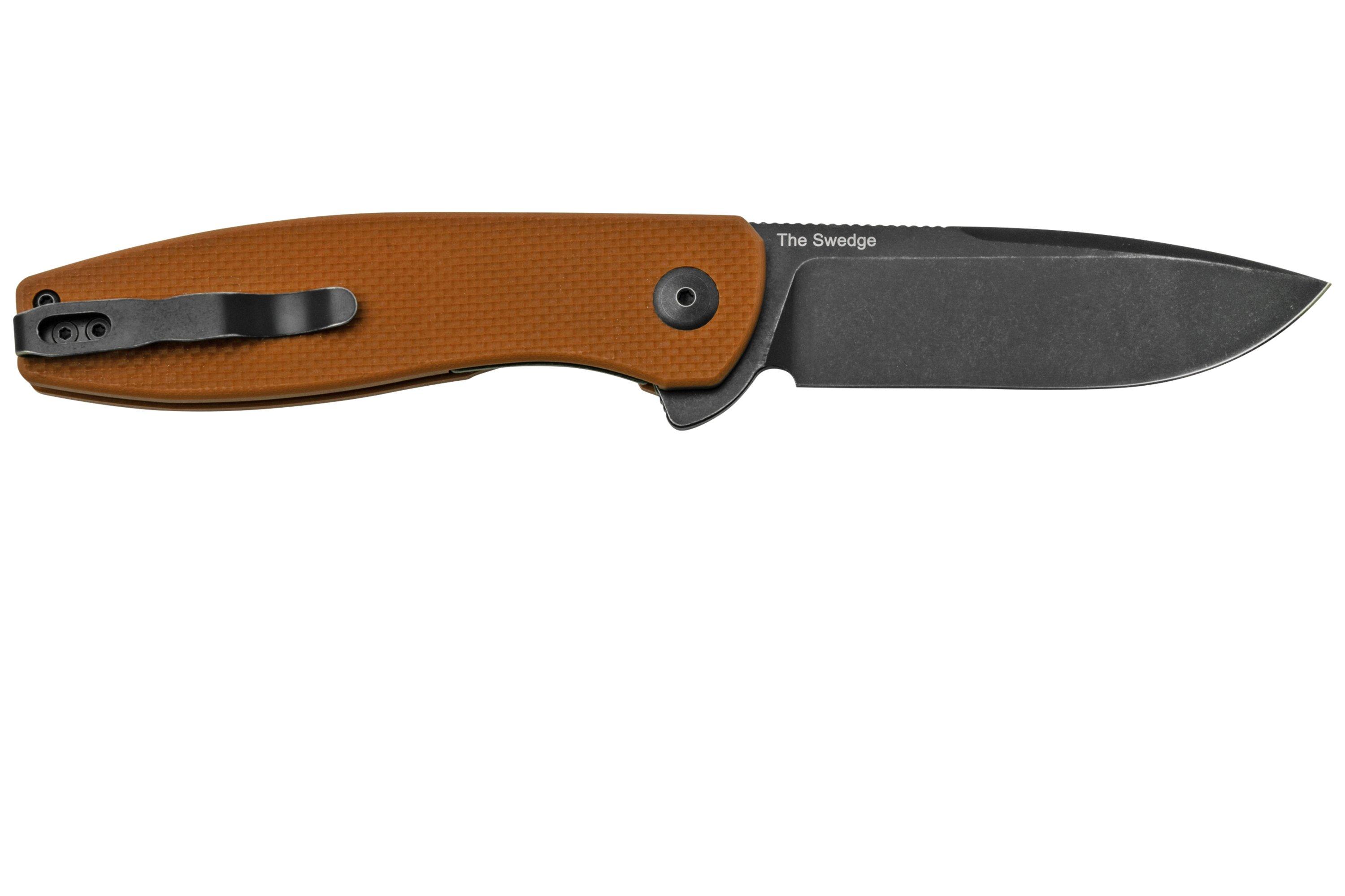 Kizer The Swedge L4001A1, Brown G10, pocket knife | Advantageously ...