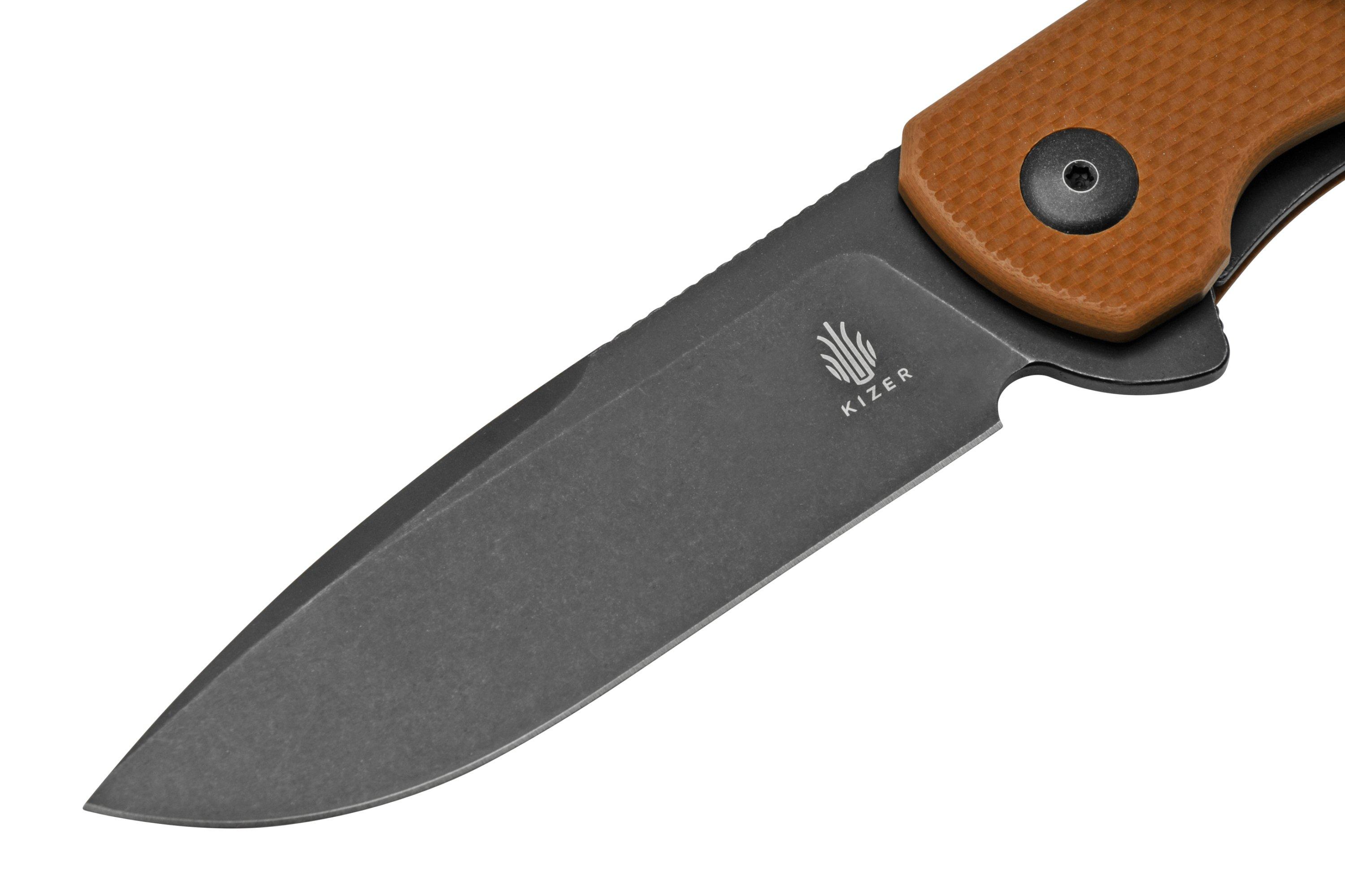 Kizer The Swedge L4001A1, Brown G10, pocket knife | Advantageously ...