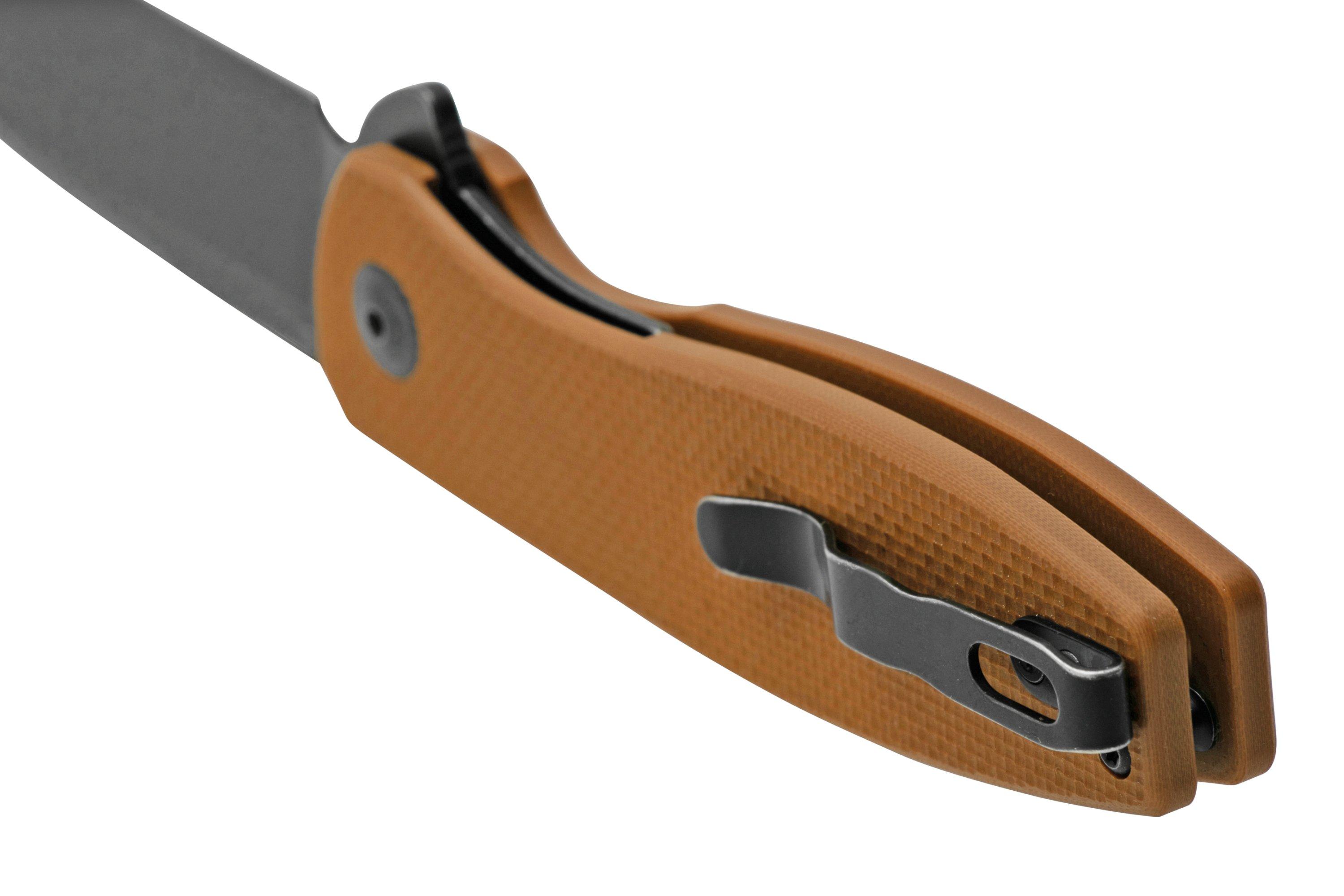 Kizer The Swedge L4001A1, Brown G10, pocket knife | Advantageously ...